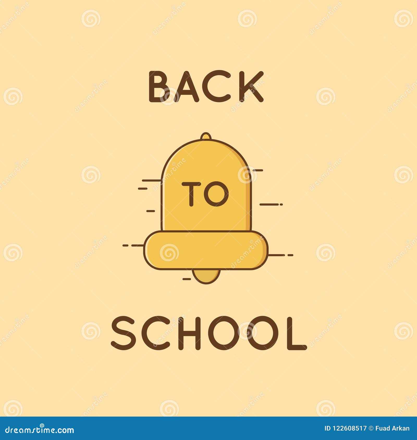 School Bell Vector in Flat Style Stock Vector - Illustration of sound ...