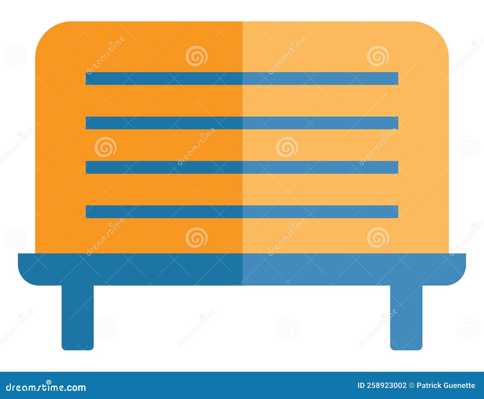 School bench, icon stock vector. Illustration of activity - 258923002