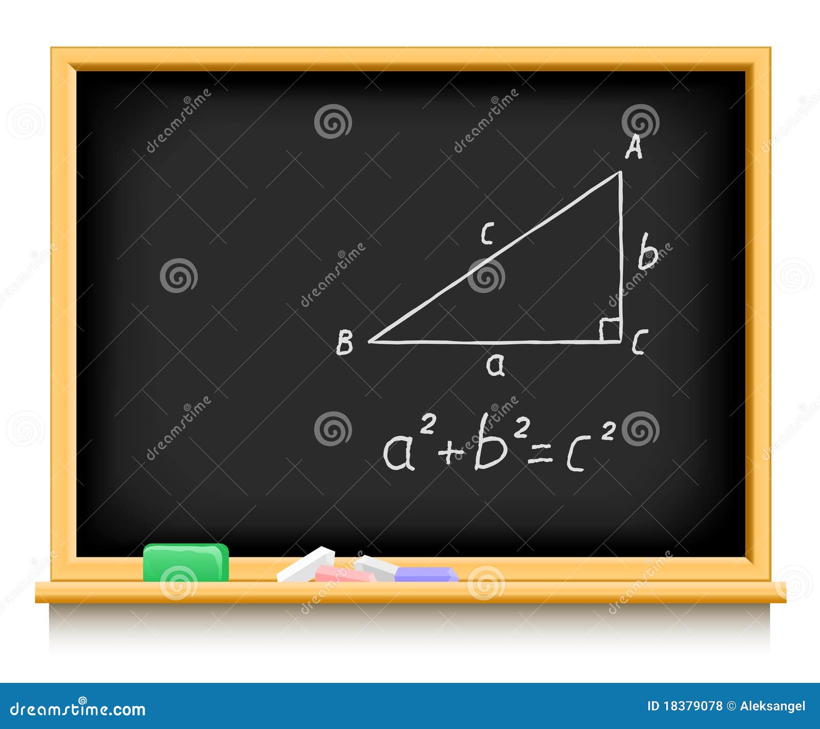 School Boy At Blackboard Drawing Pythagorean Theorem Cartoon Vector ...