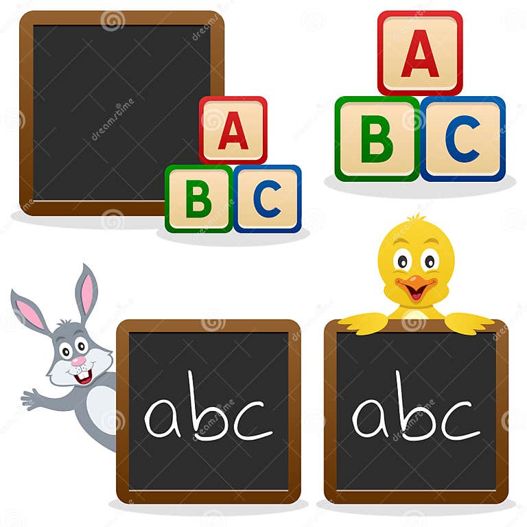 School Blackboard ABC Blocks Stock Vector - Illustration of colourful ...