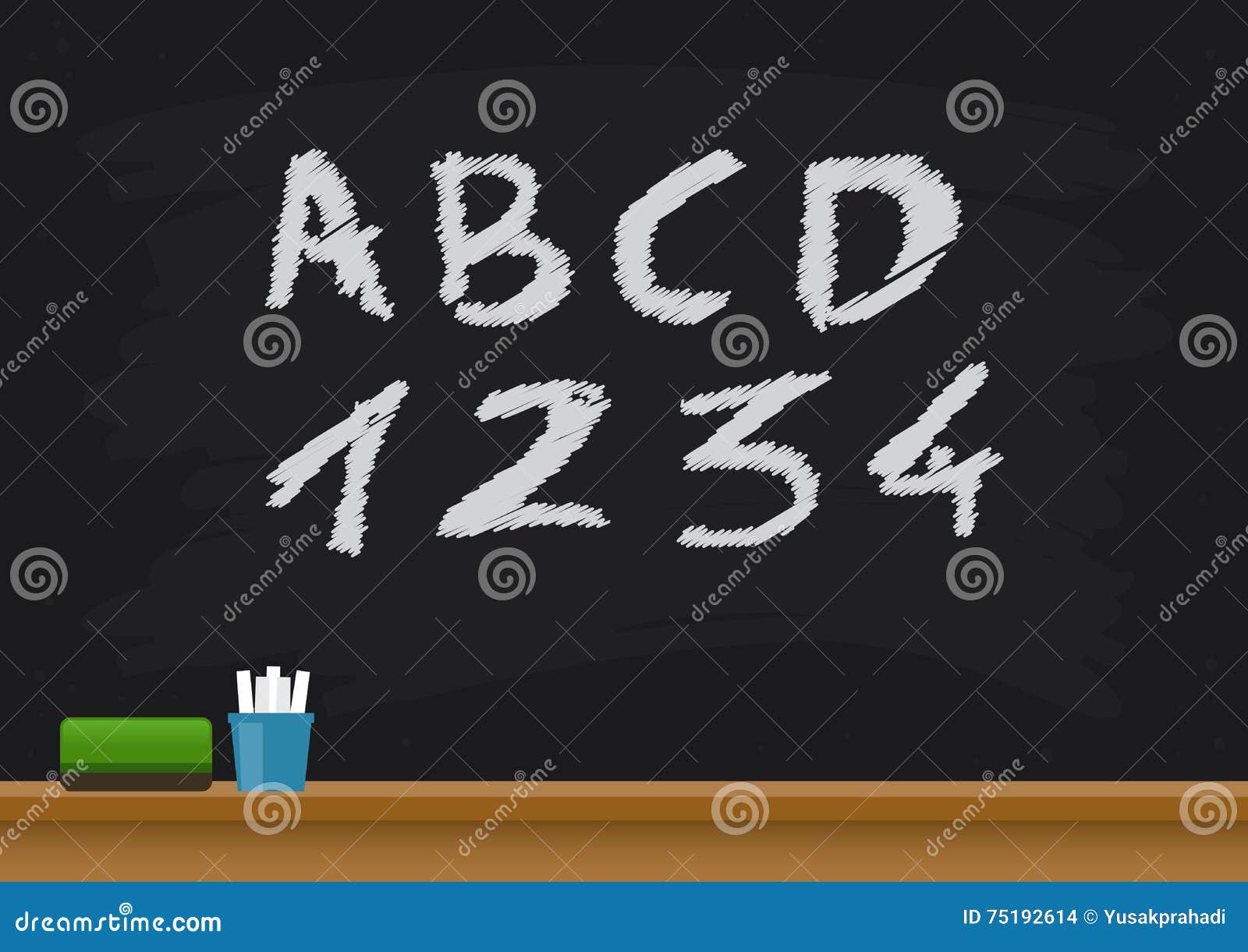Blackboard With Numbers Cartoon Vector | CartoonDealer.com #22694101