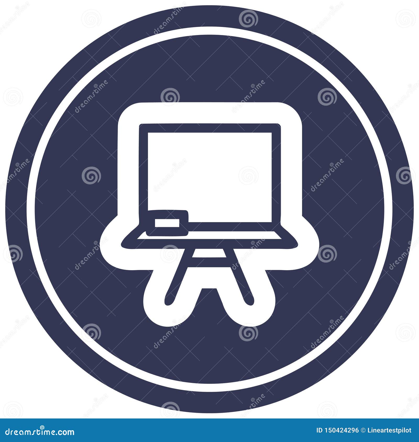 School Blackboard Circular Icon Symbol Stock Vector - Illustration of ...