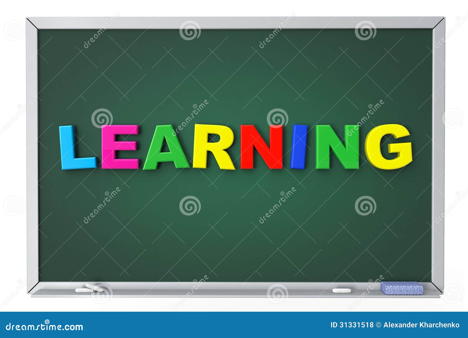 School Blackboard with Learning Sign Stock Illustration - Illustration ...