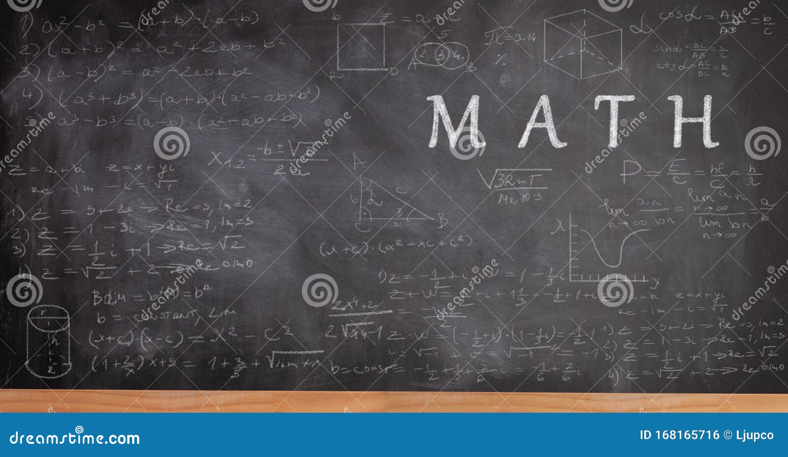 School Blackboard with Math Formulas and Equations Stock Photo - Image ...