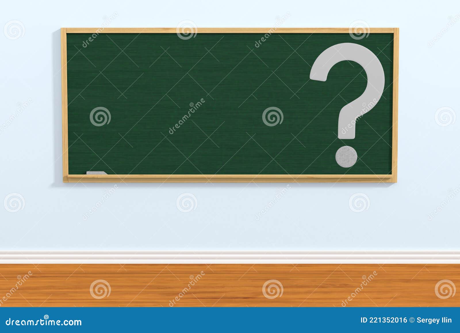 School Blackboard and Question in Classroom. 3D Illustration Stock ...