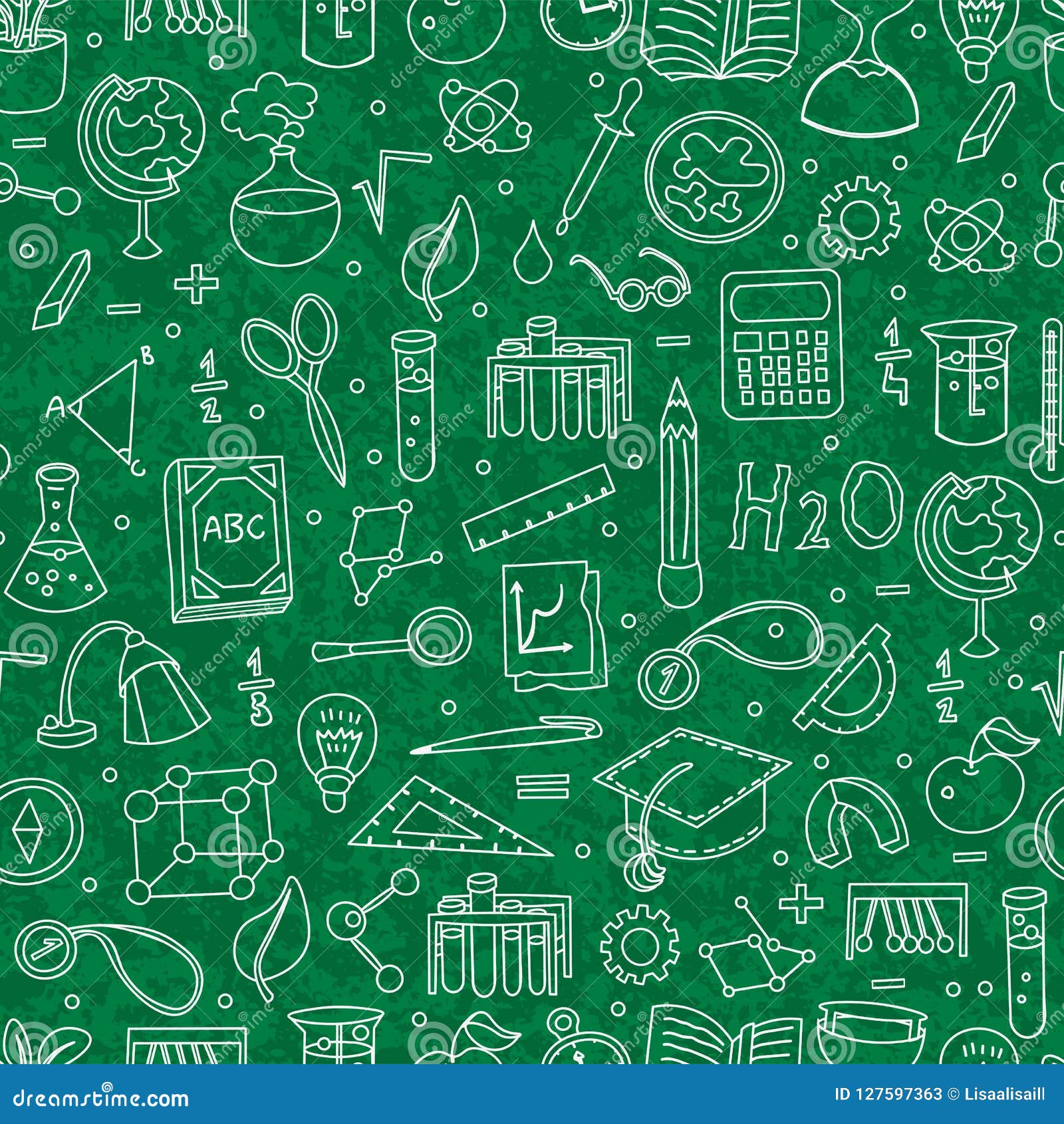 School Board Back To School Pattern with School Elements and Supplies ...