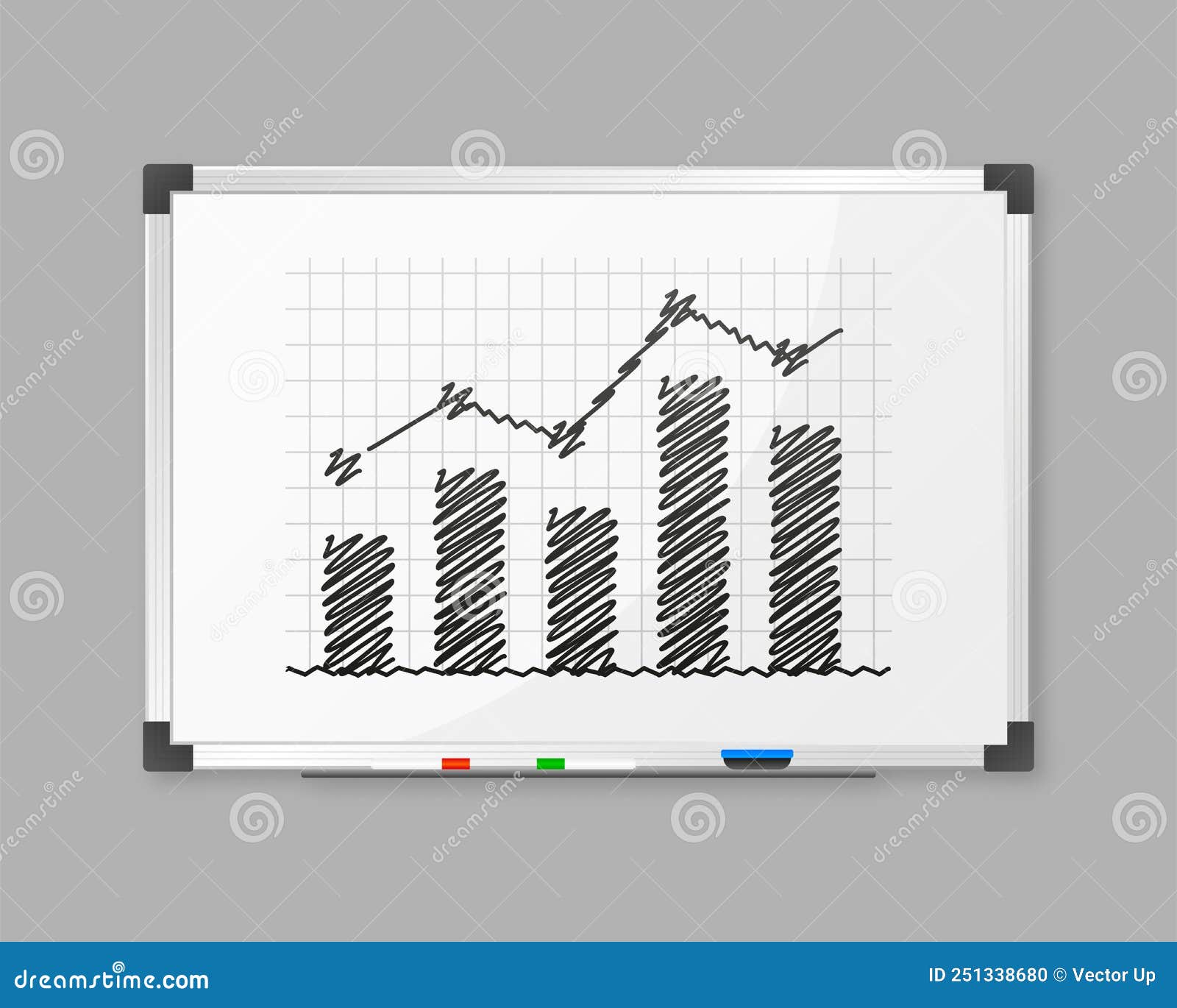 School Board with Business Chart Graph. Vector Illustration. Stock ...
