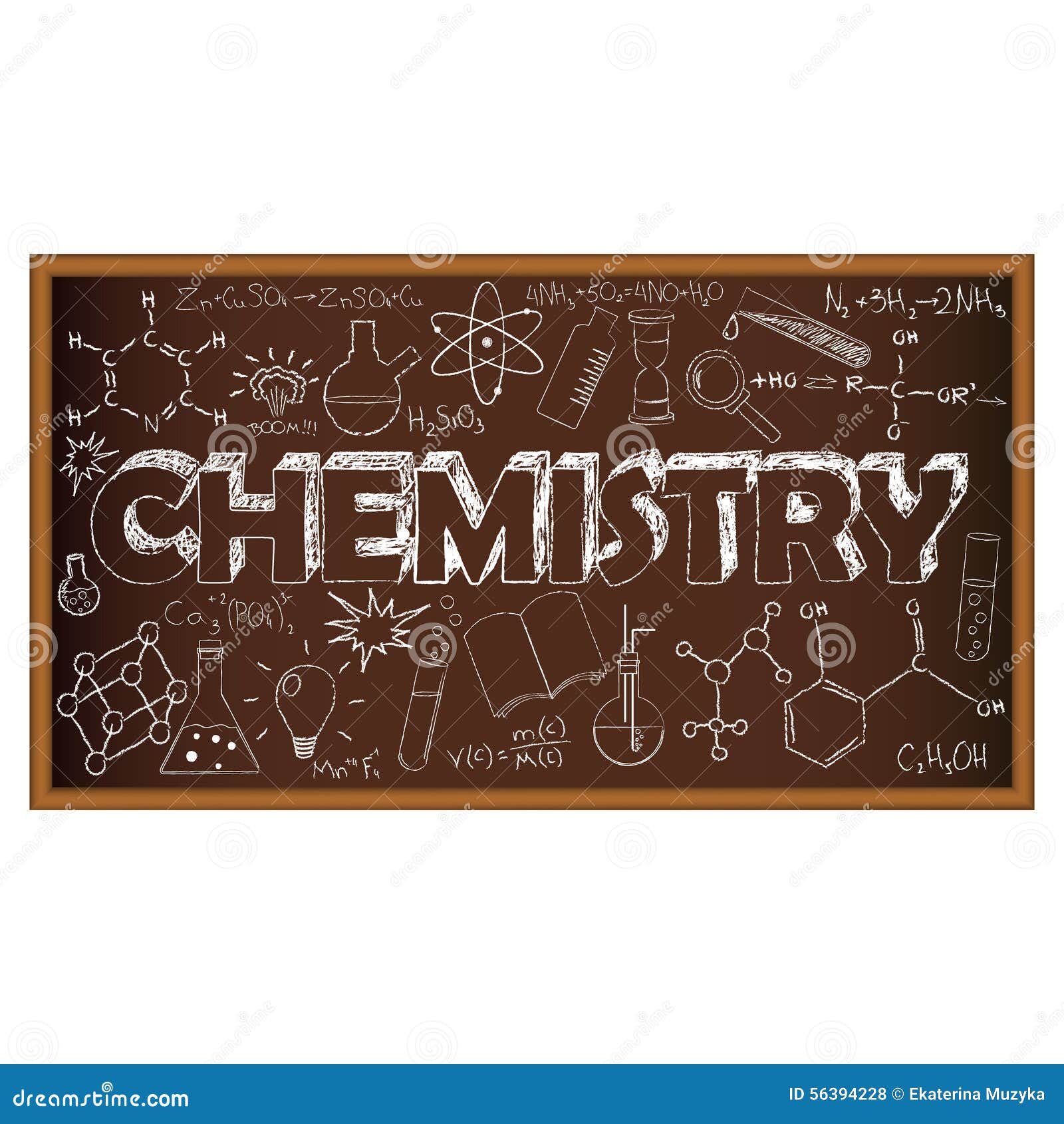 School Board Doodle with Chemistry Symbols. Vector Stock Vector ...