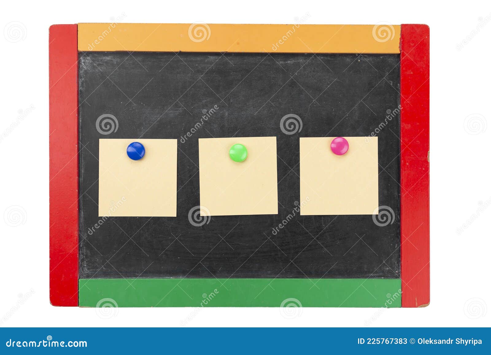 School Board for Drawing with Chalk with Paper Stickers Stock Image ...