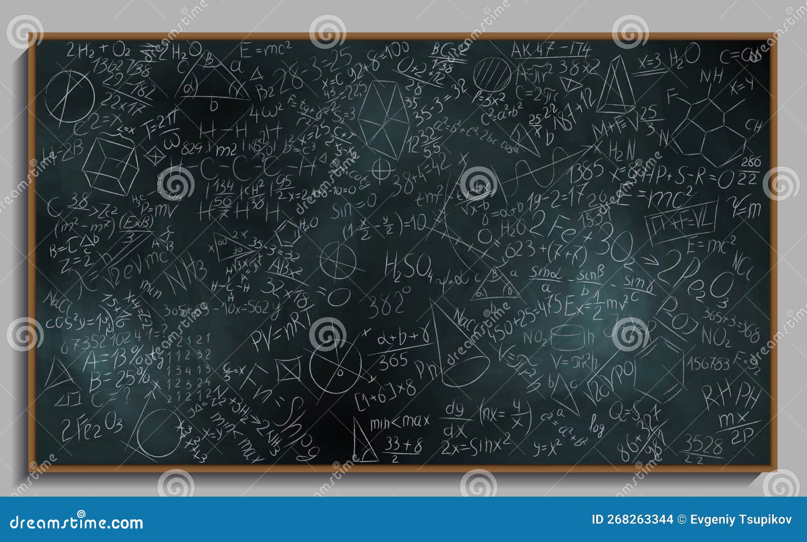 School Board with Formulas. Stock Vector - Illustration of smart ...