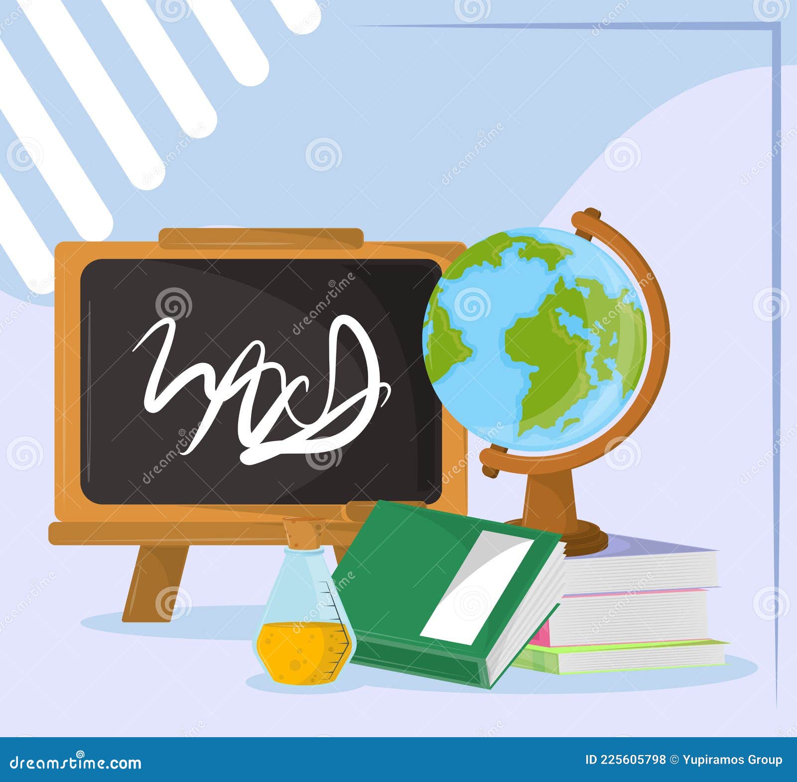 School board with map stock vector. Illustration of education - 225605798