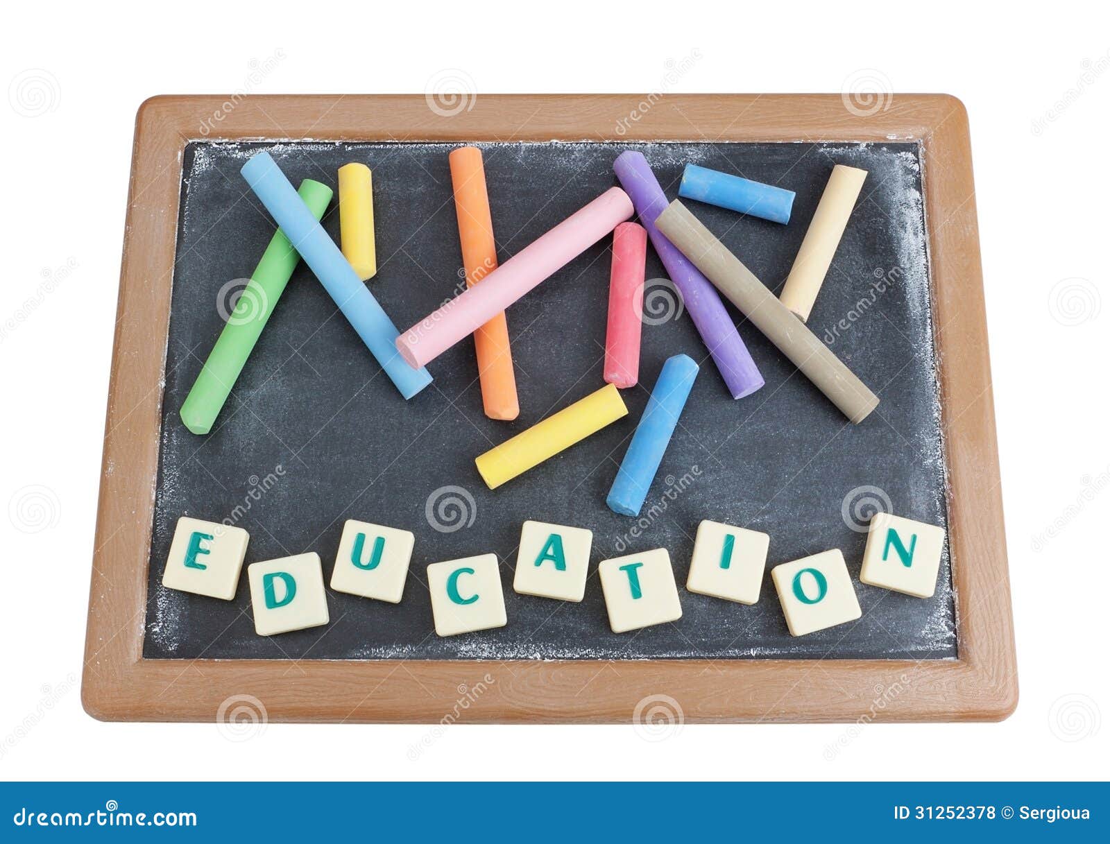 School Board To Chalk Colored Chalk . Stock Photo - Image of blank ...
