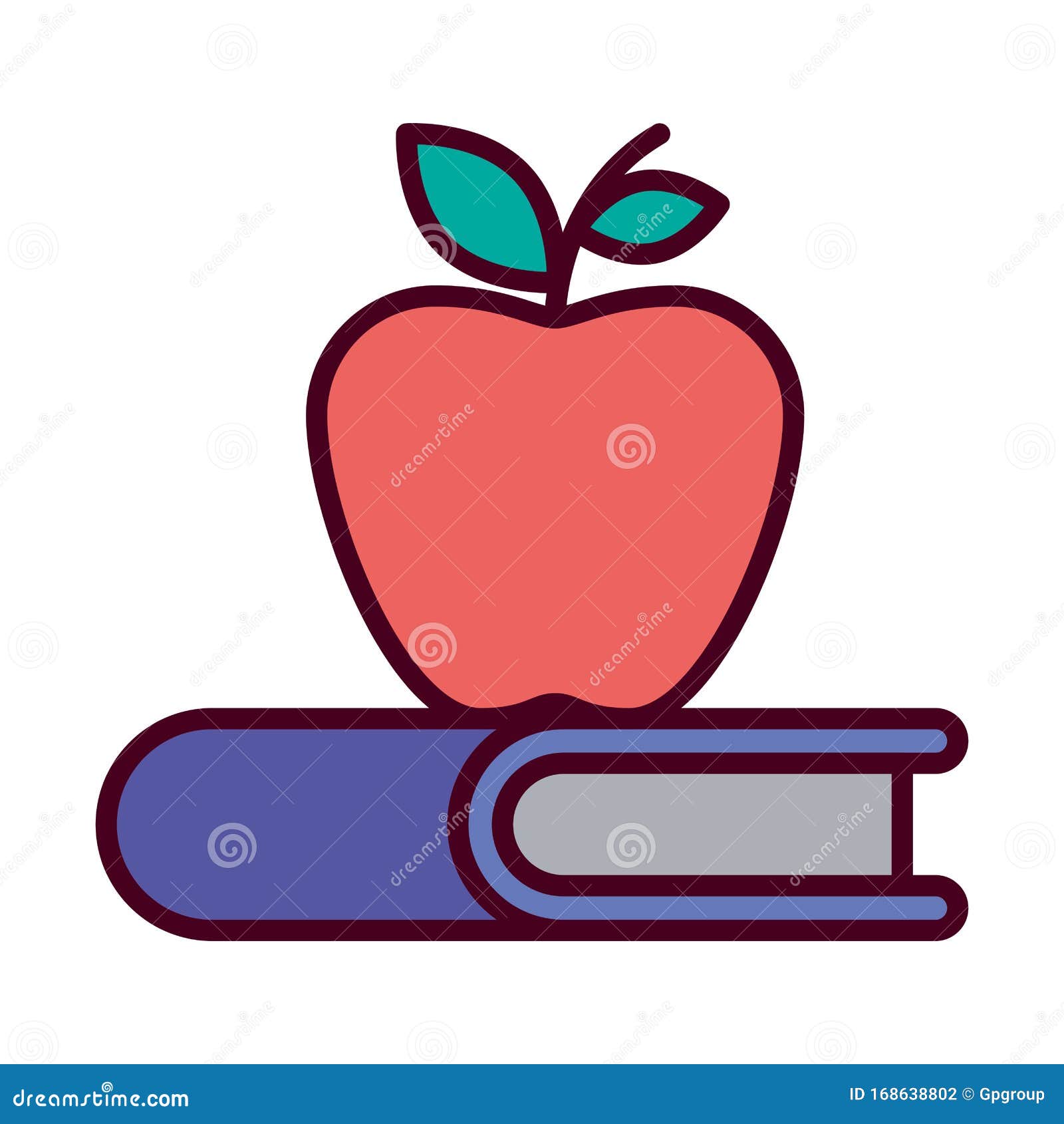 Isolated School Book and Apple Vector Design Stock Vector ...