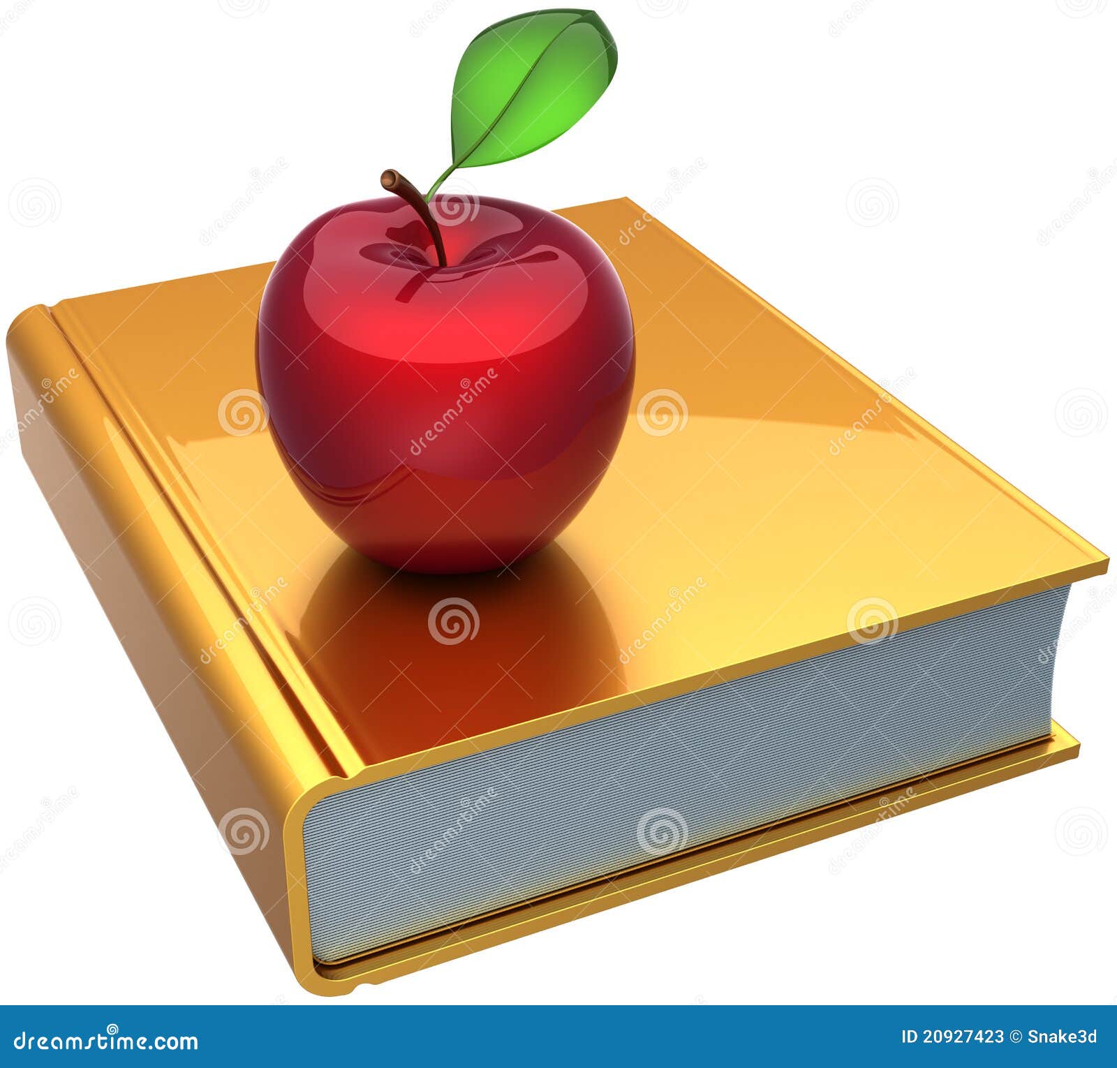 School Book and Apple Learning Symbol Stock Illustration - Illustration ...