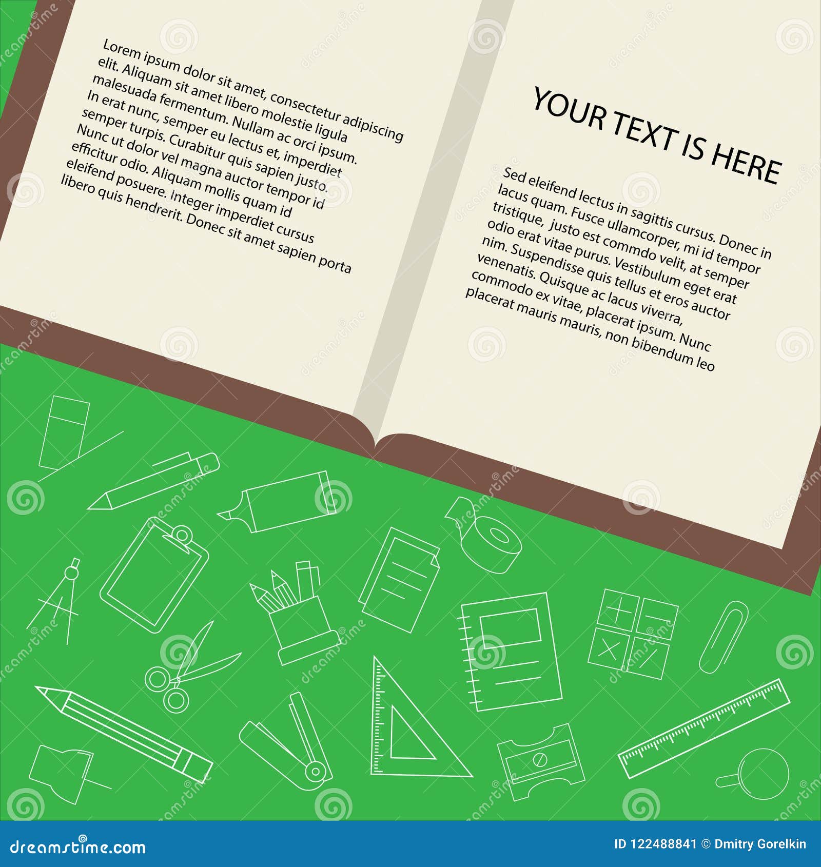 School Book Design Element. Back To School Stock Vector - Illustration ...