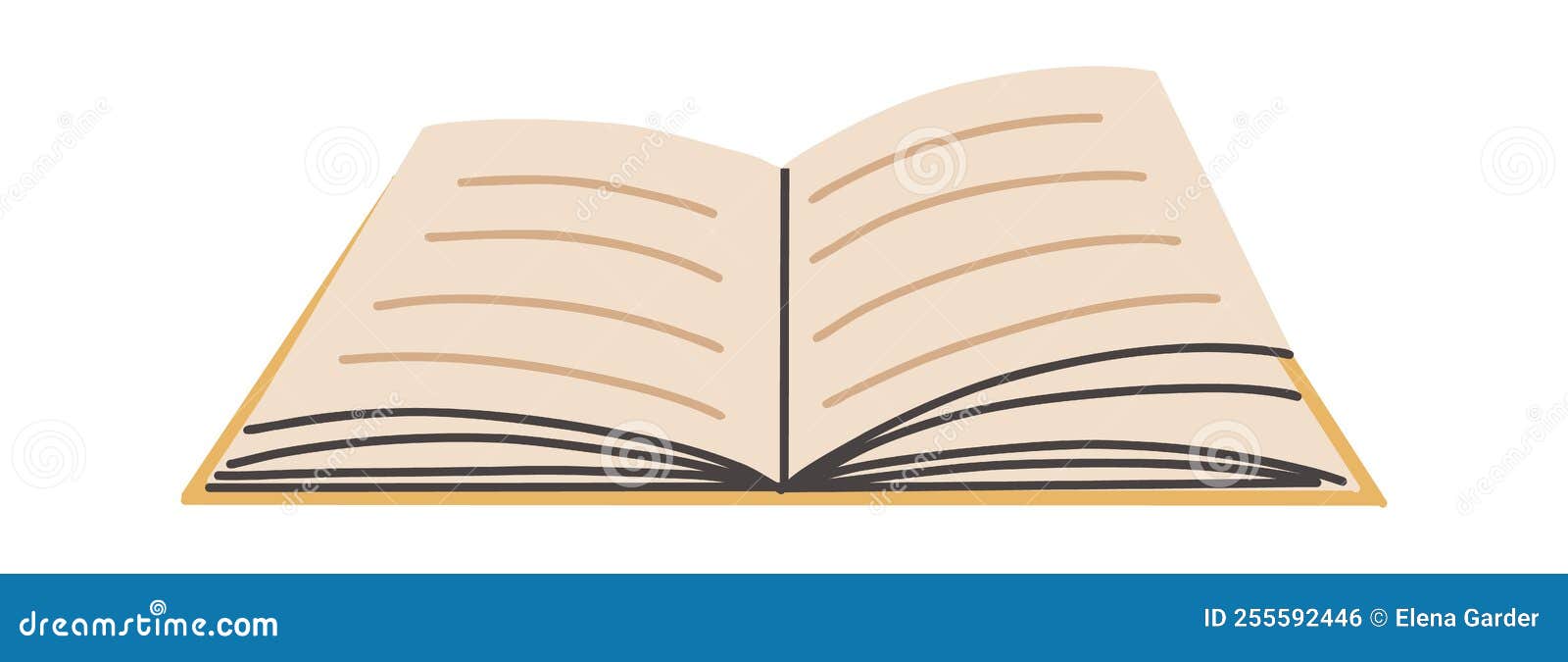 School Book. Education Hand Drawn Open or Stack Notebook Stock Vector ...