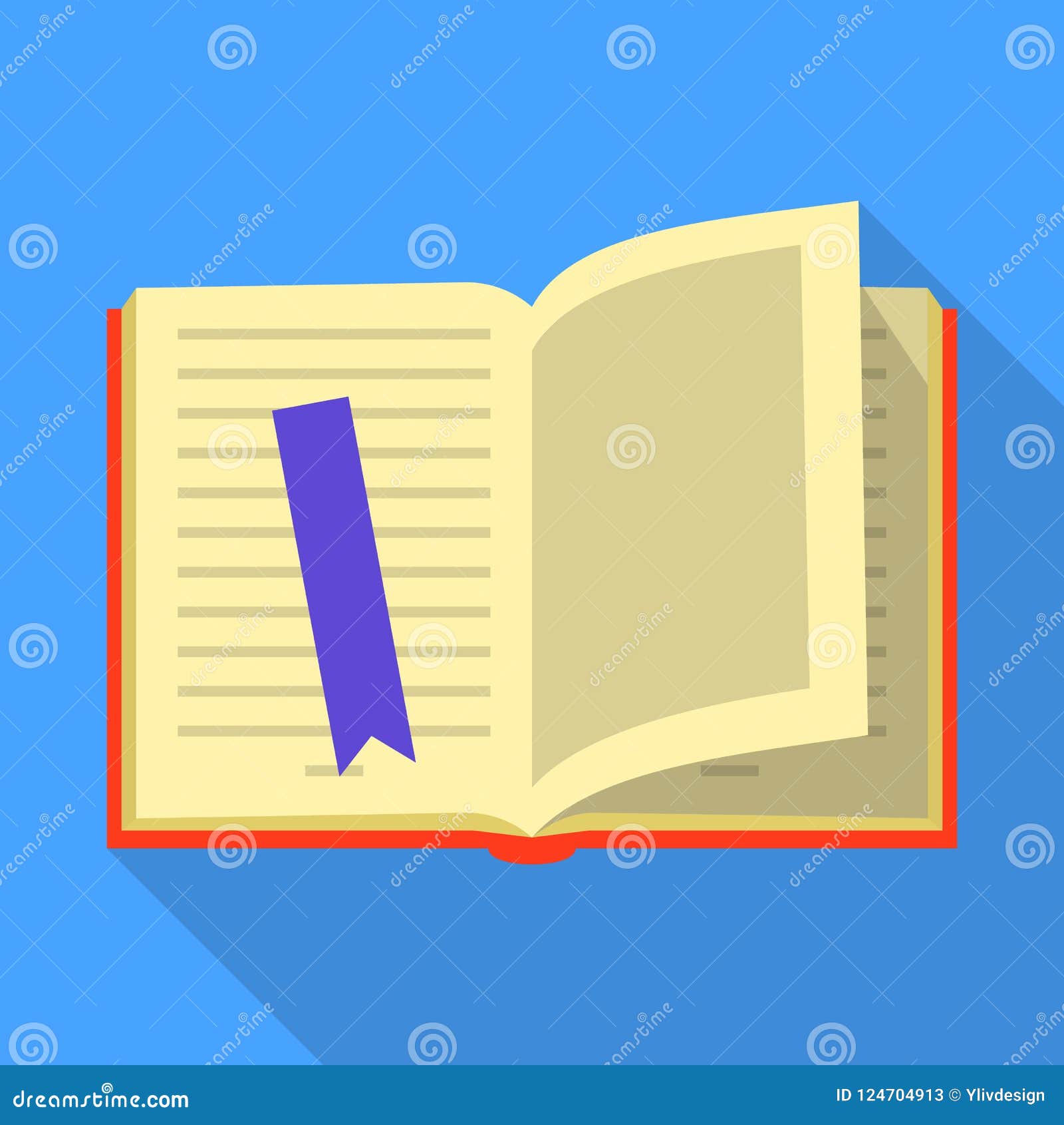 School Book Icon, Flat Style Stock Illustration - Illustration of cover ...
