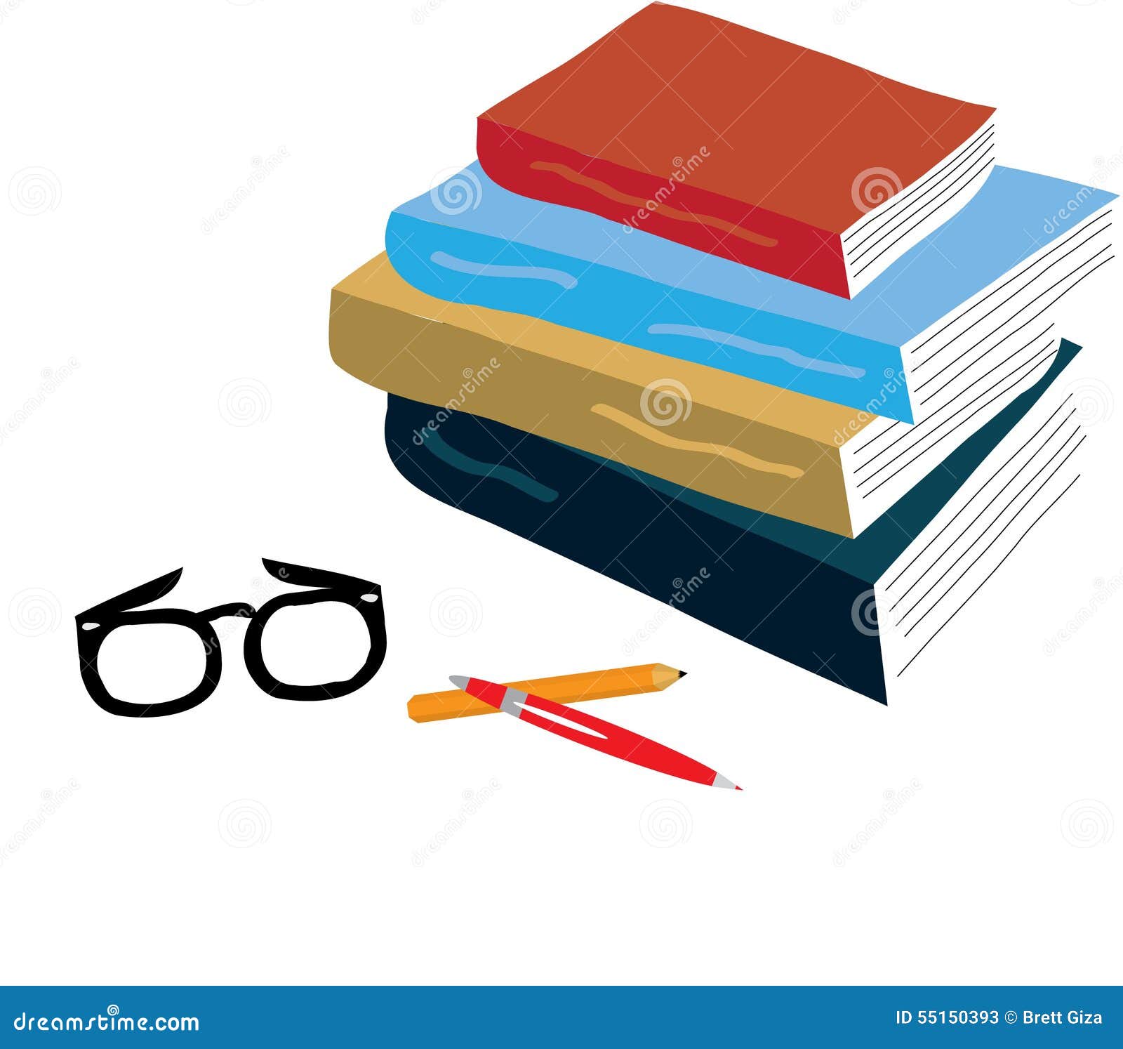 School Books stock vector. Illustration of reading, glasses - 55150393
