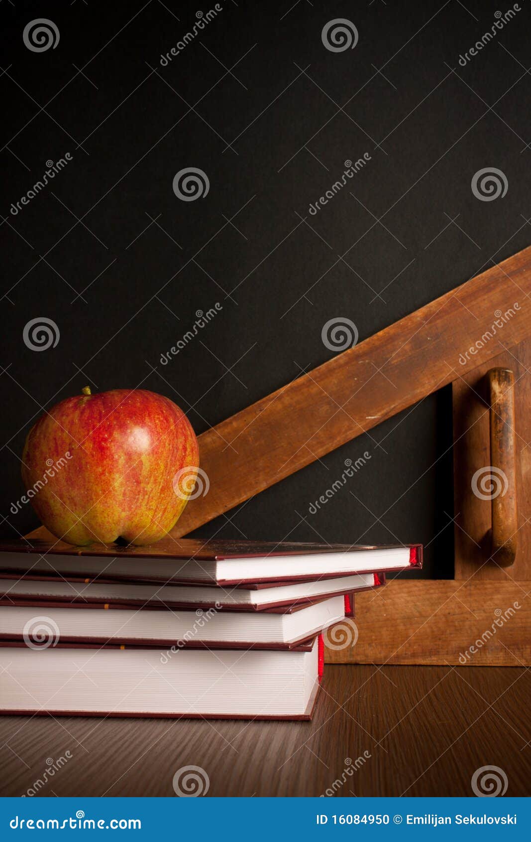 School books on desk stock photo. Image of board, class - 16084950
