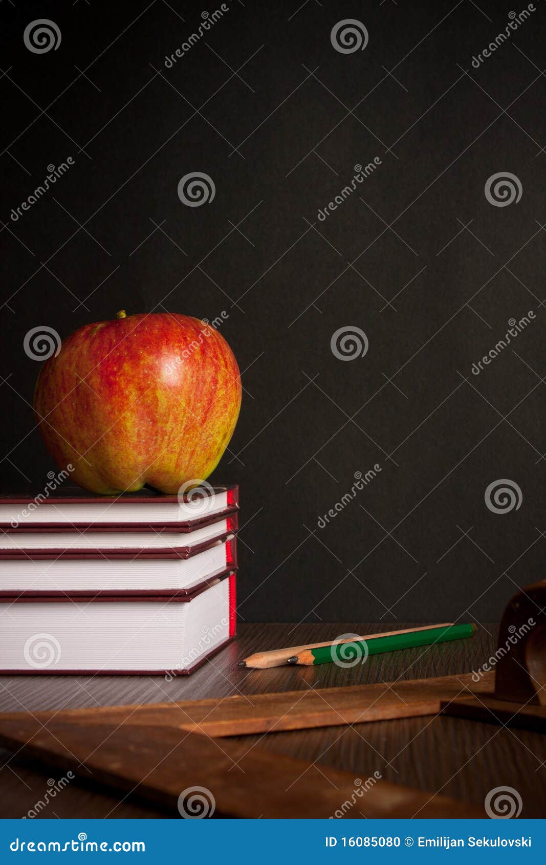 School books on desk stock photo. Image of color, studying - 16085080