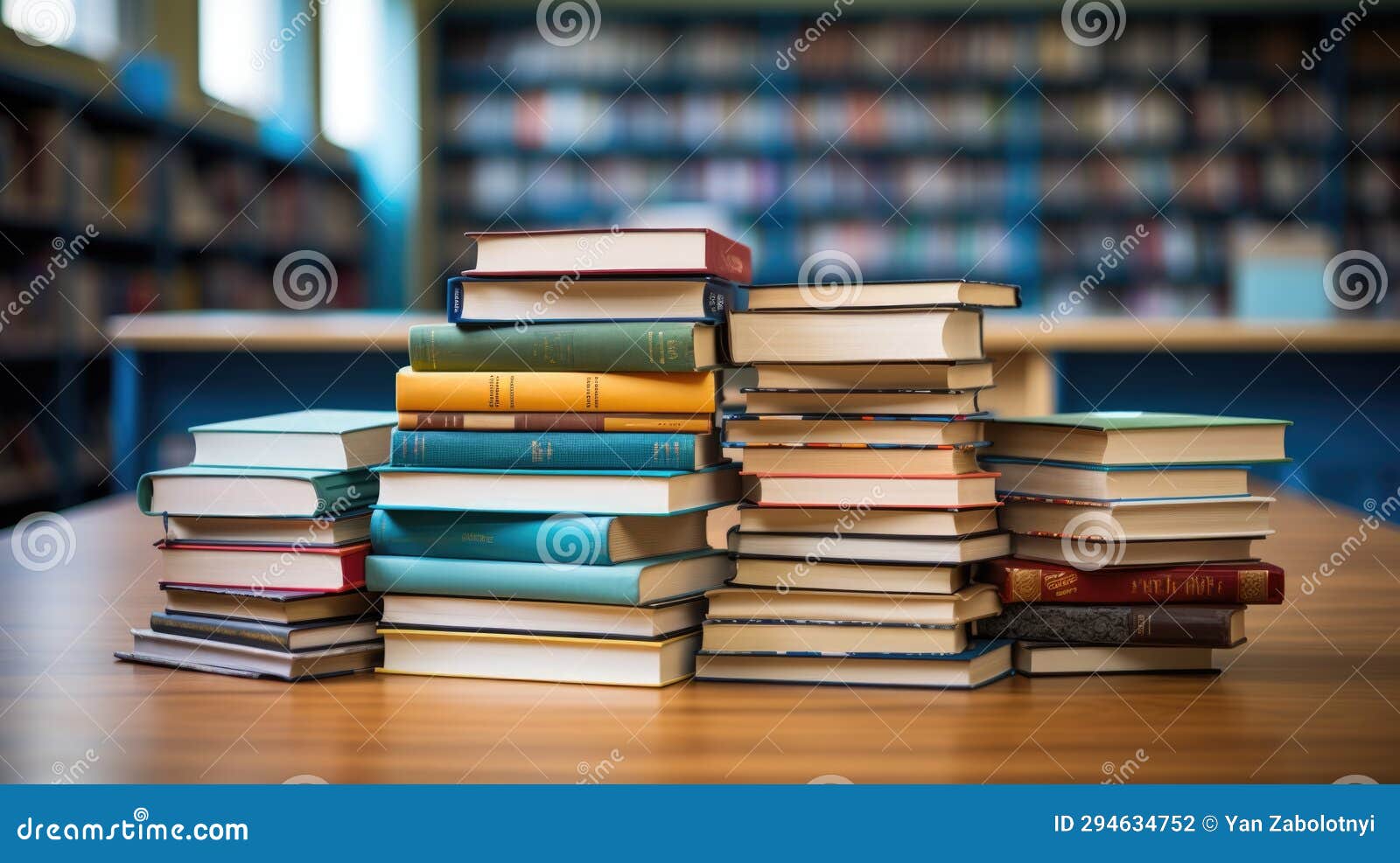 School Books Neatly Arranged on a Desk, Ready for Learning Stock ...