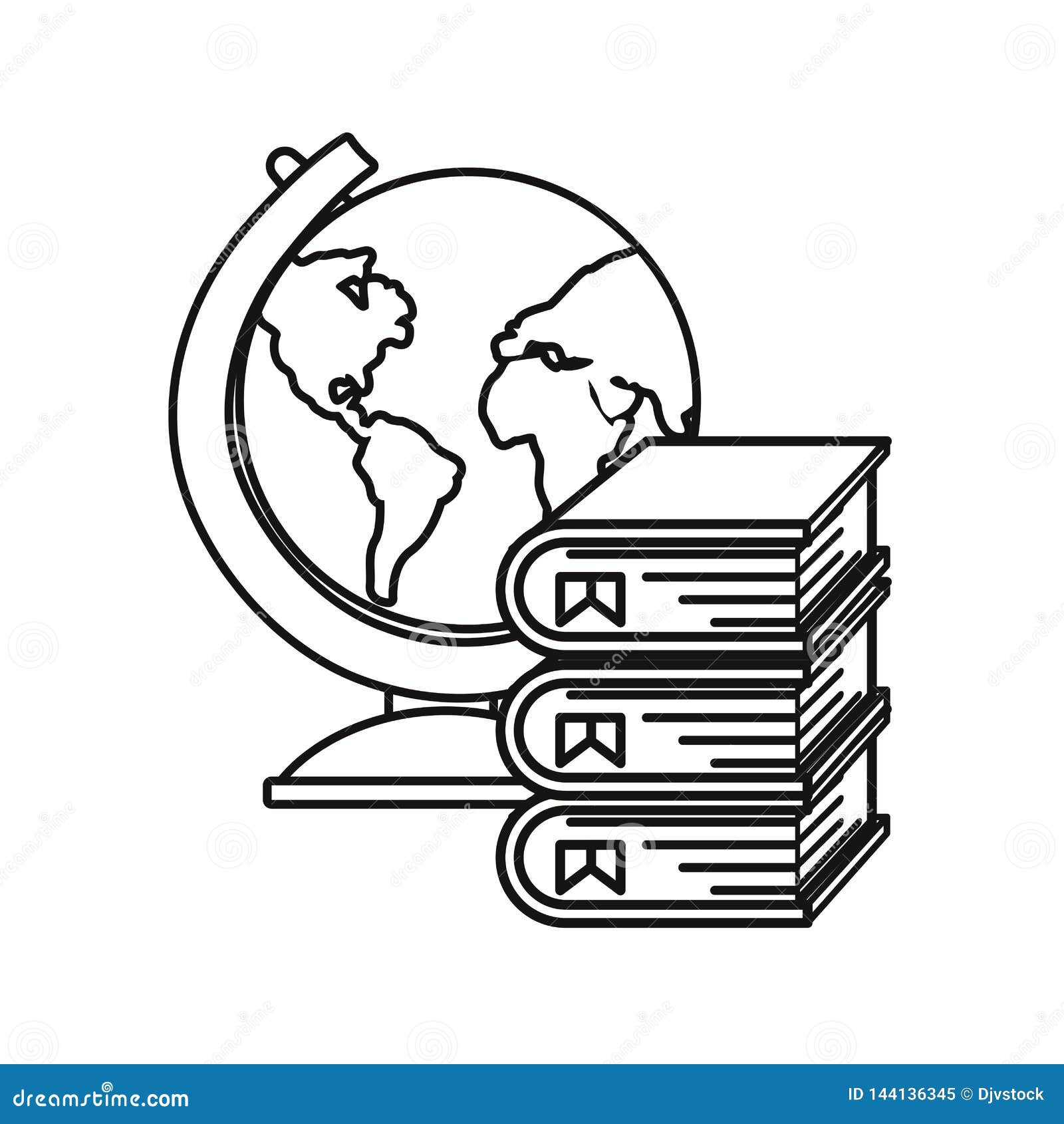 School books outline stock illustration. Illustration of school - 144136345