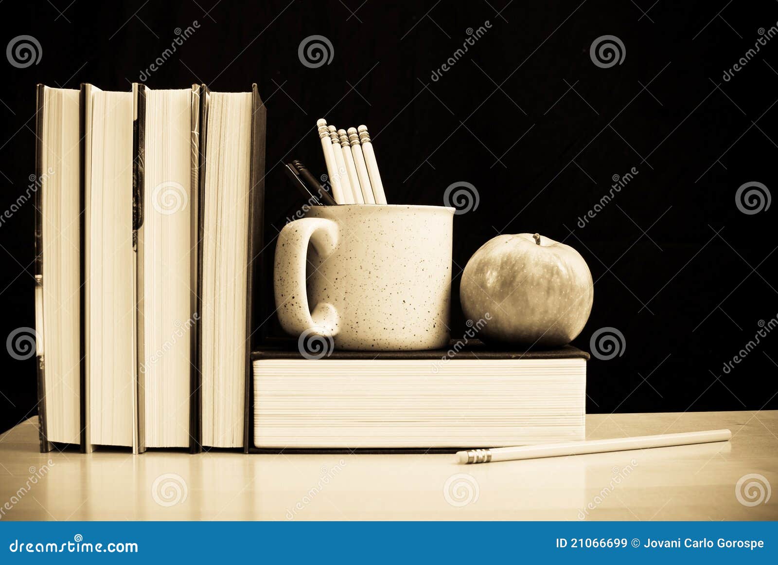 School Books and Pencils stock image. Image of concept - 21066699