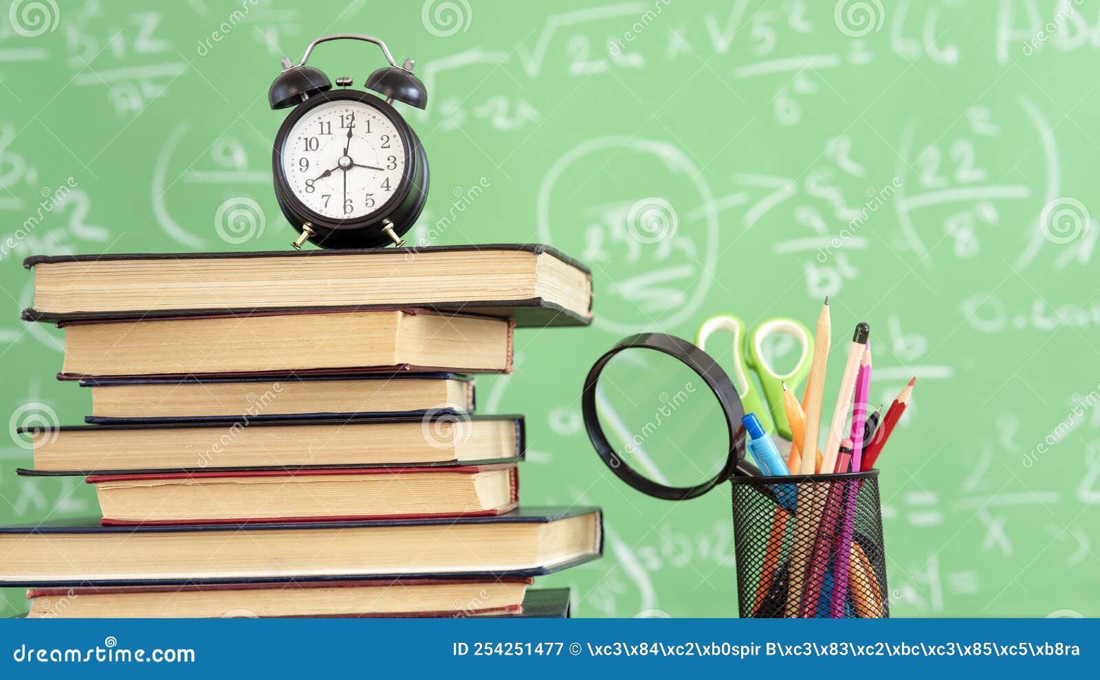 School Books and Pencils on Desk, Education Concept Stock Image - Image ...