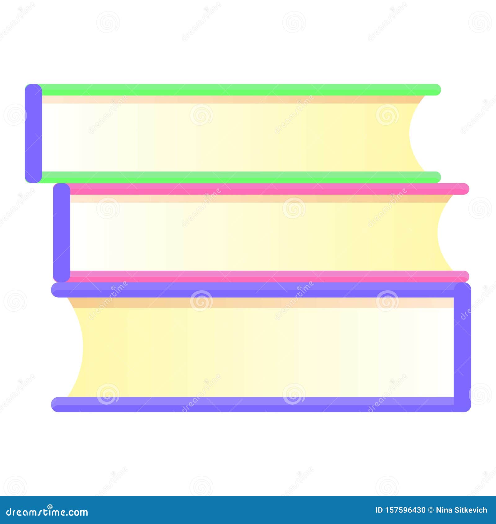 School Books Stack Icon, Cartoon Style Stock Vector - Illustration of ...