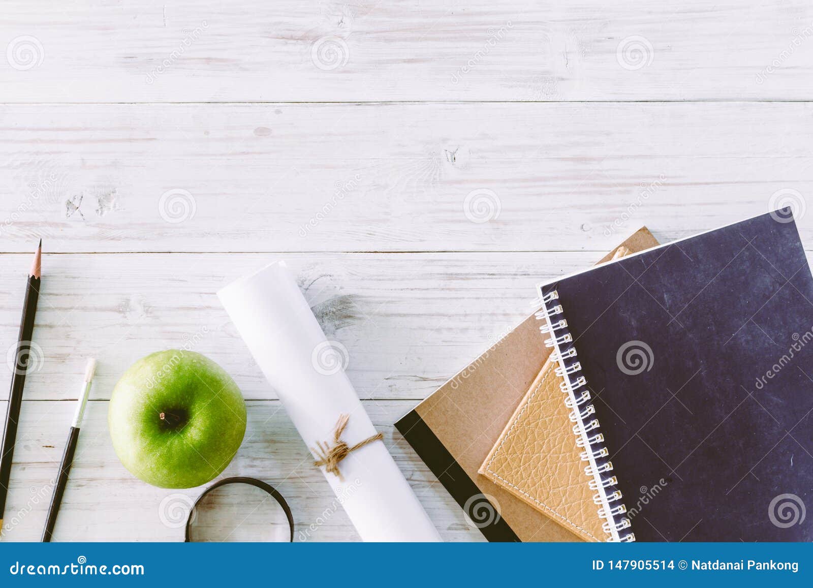 School Books on Wooden Table, Education Concept Stock Photo - Image of ...