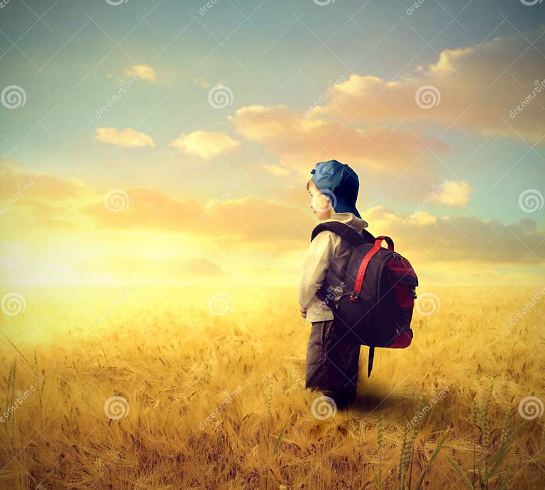 School boy stock photo. Image of student, horizon, sunset - 22753930