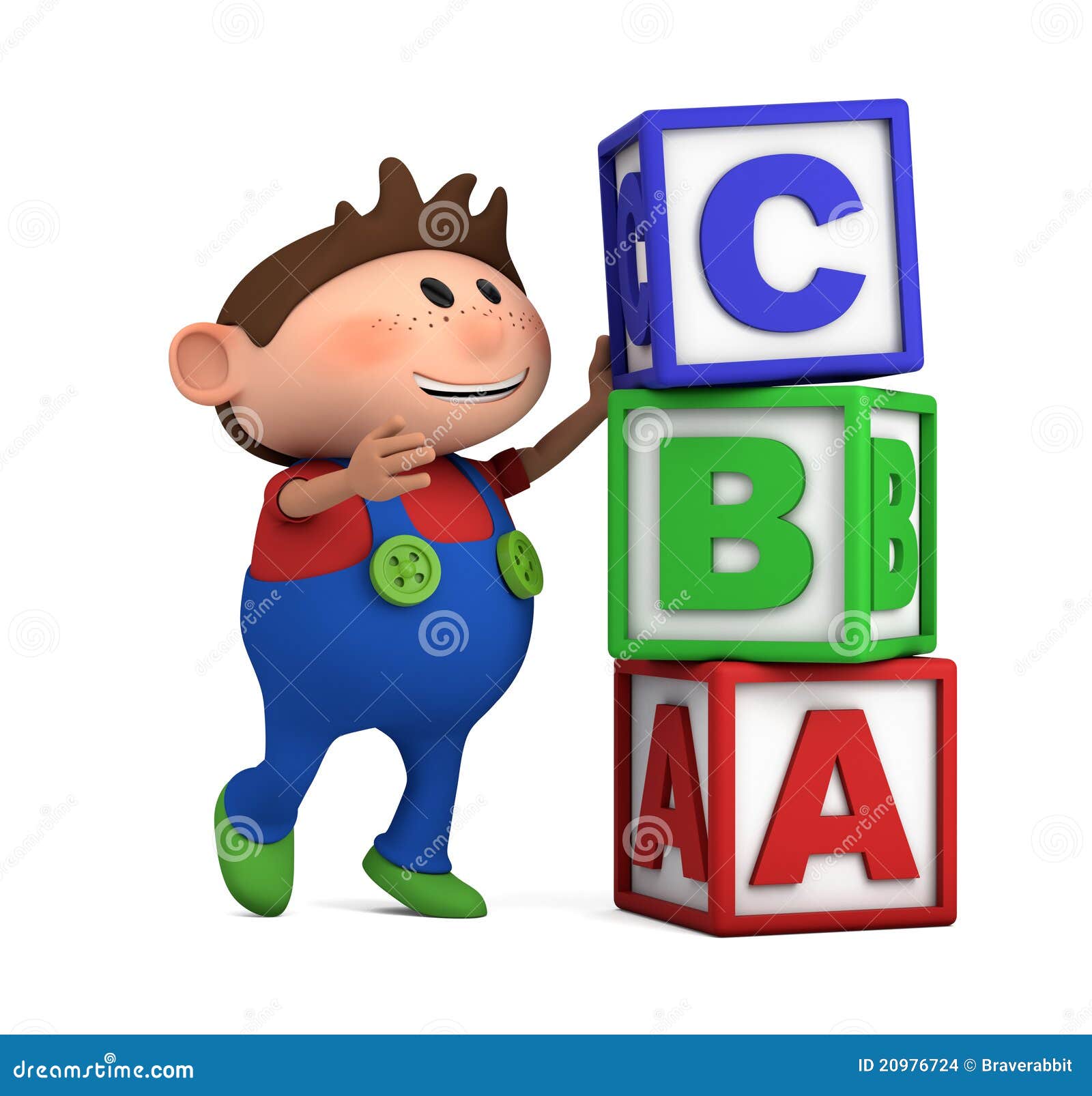 School boy with ABC cubes stock illustration. Illustration of block ...