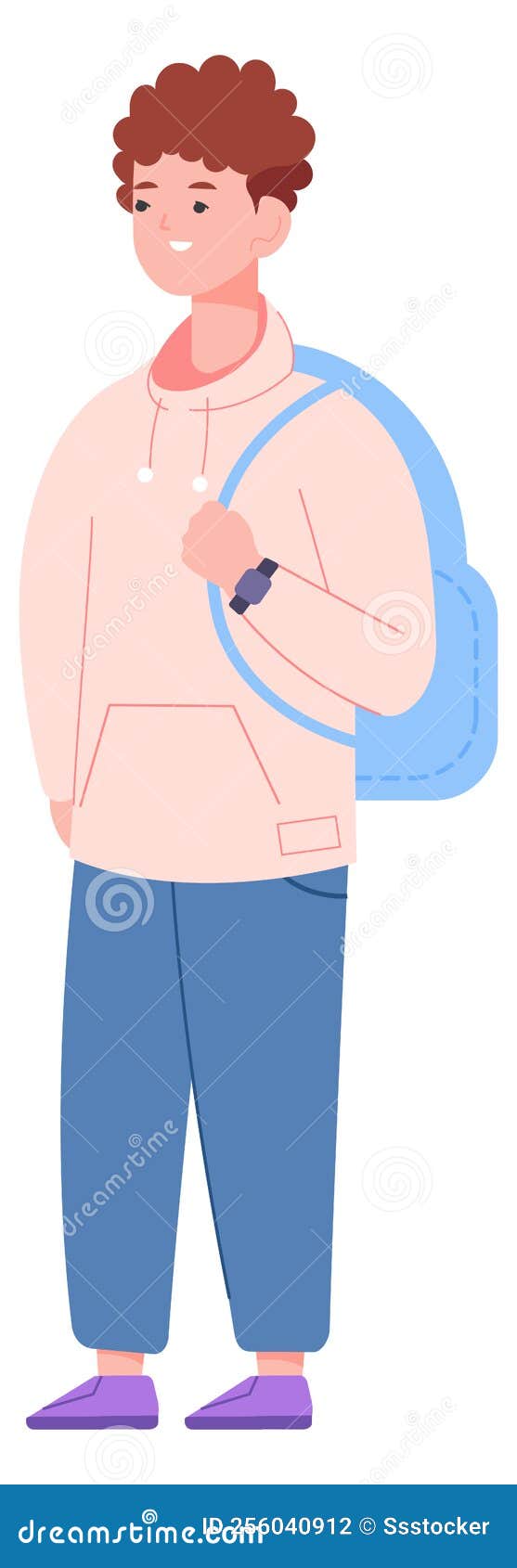 School Boy with Backpack. Student Kid Character Stock Vector ...