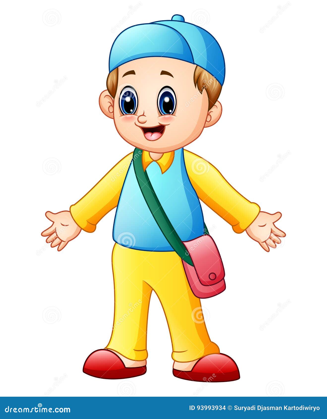 School Boy Cartoon Presenting Stock Vector - Illustration of grade ...