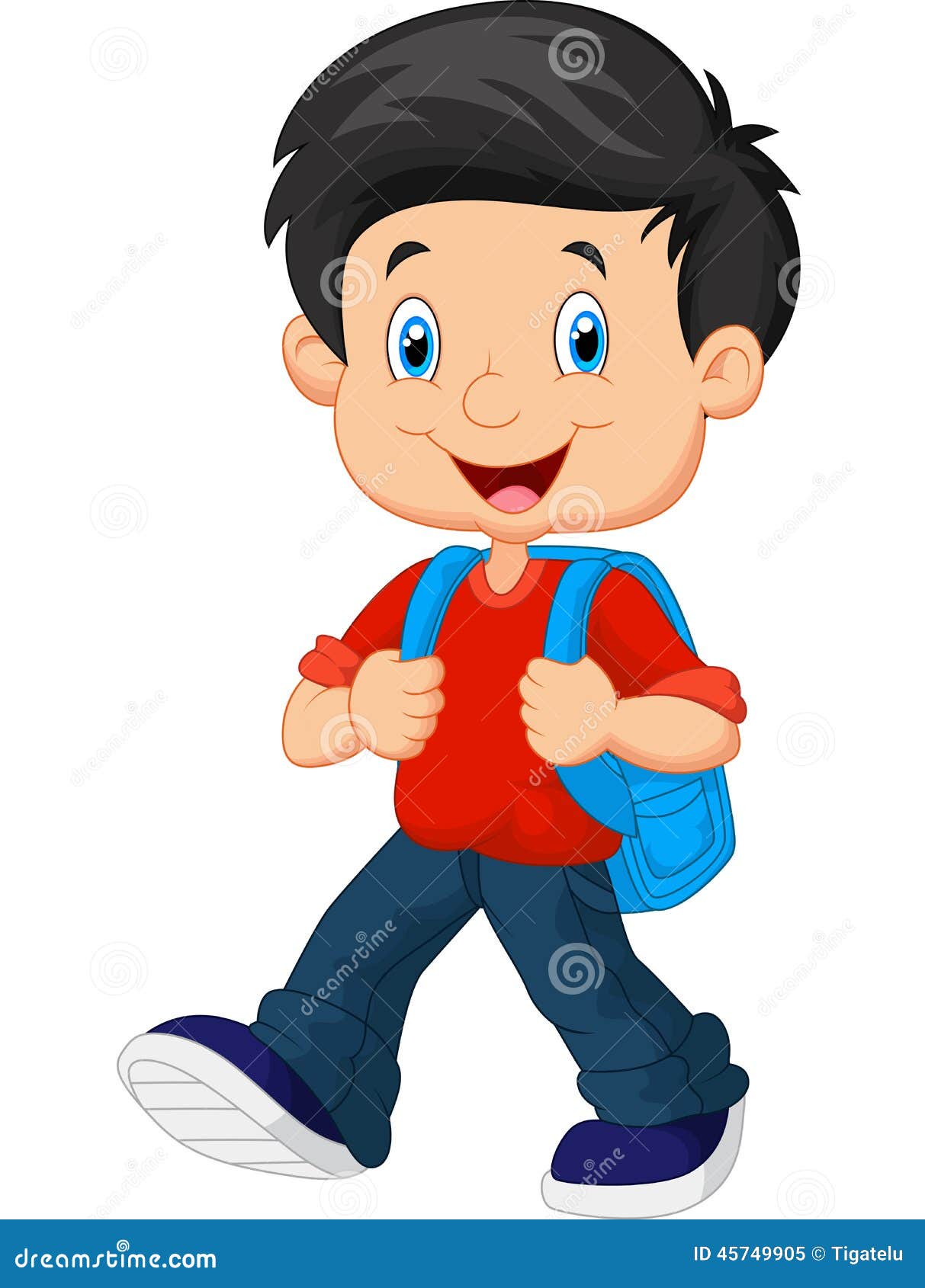 School boy cartoon walking stock vector. Illustration of childhood ...