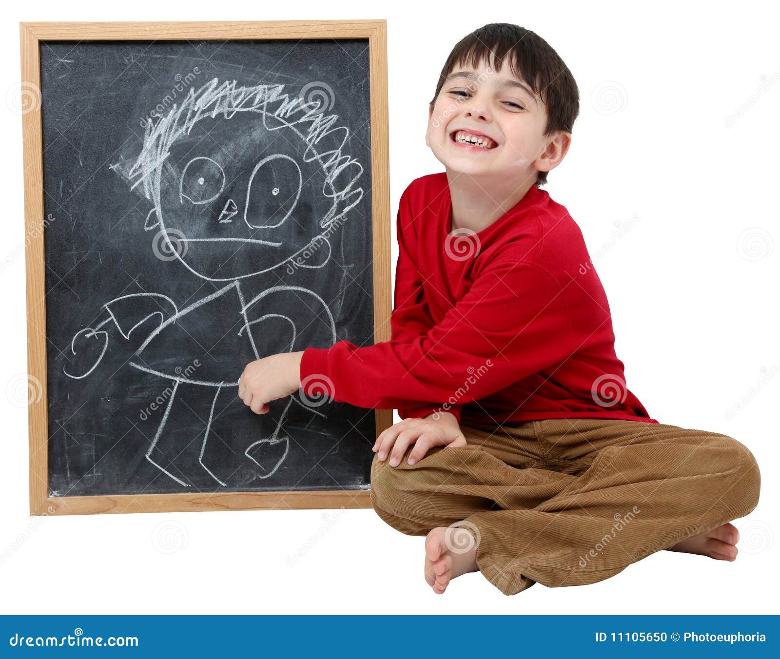 School Boy Drawing on Chalkboard Stock Photo - Image of cutout ...