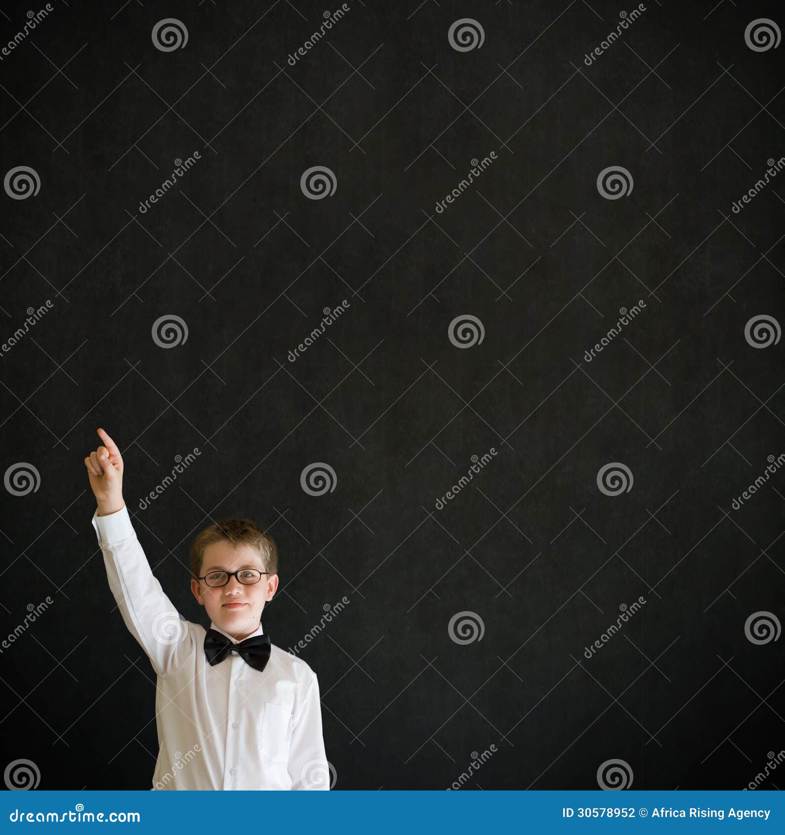 School Boy Hands Up Answering Question Stock Photo - Image of ...