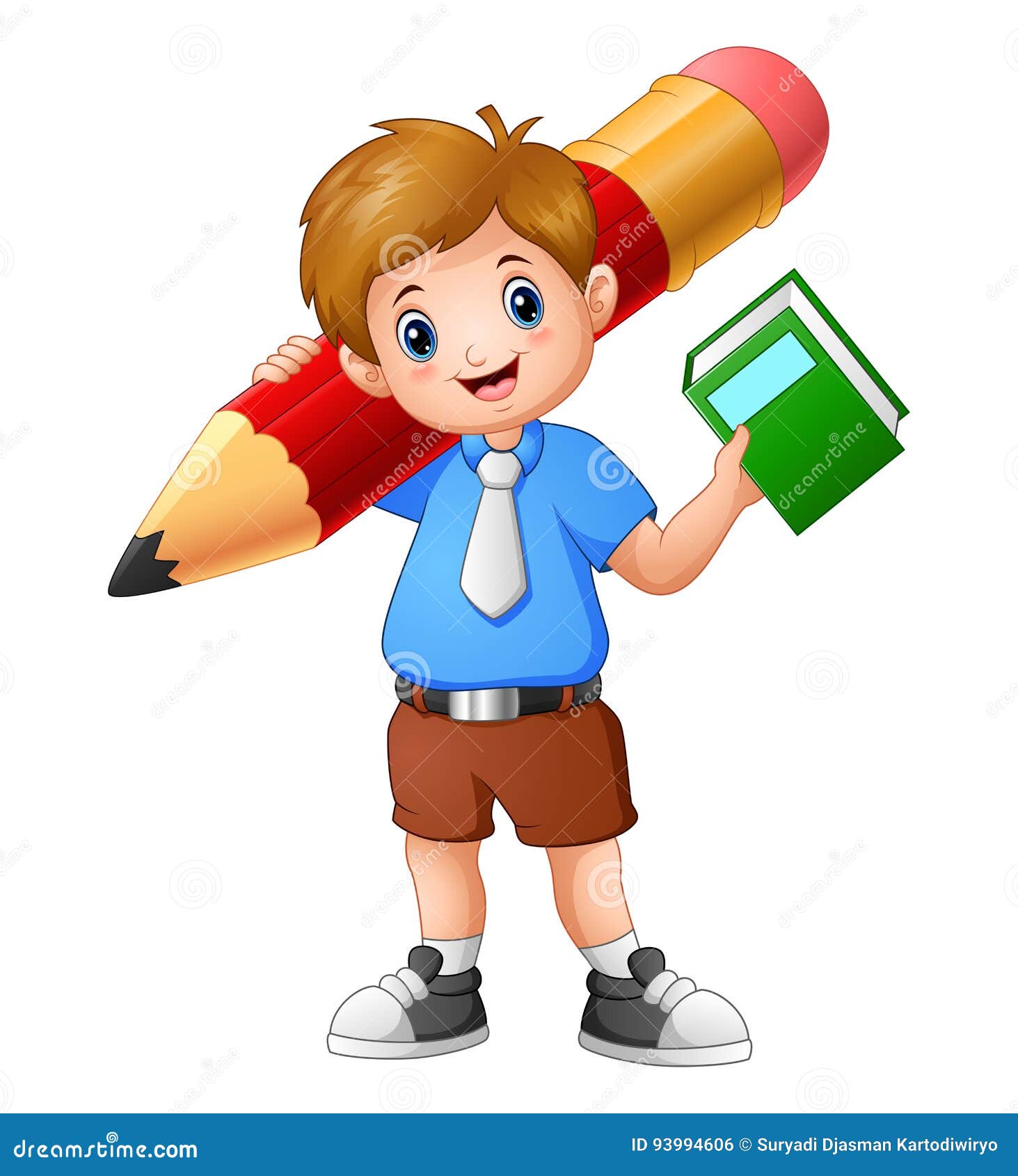 Man With Pencil At Giant Task List With Tick Marks. Successful Tasks ... Man With Pencil At Giant Task List With Tick Marks. Successful Tasks ...