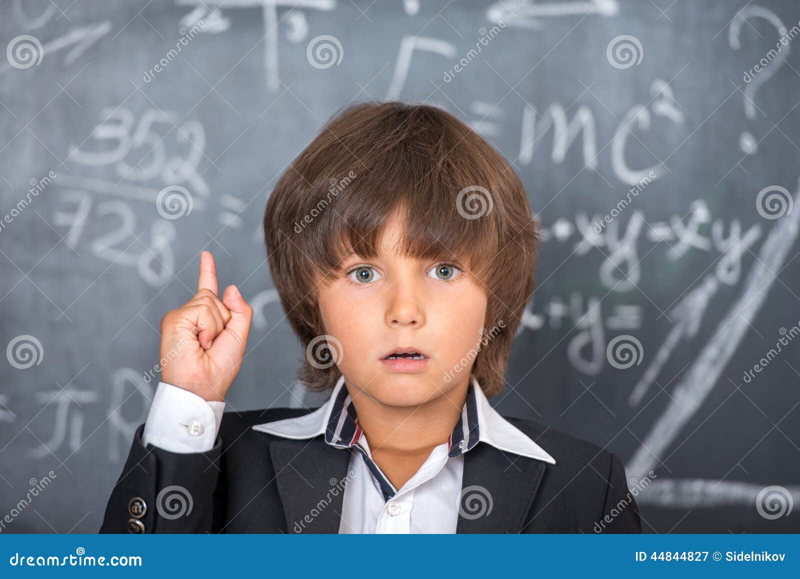 School Boy Knows the Solution Stock Image - Image of cute, science ...