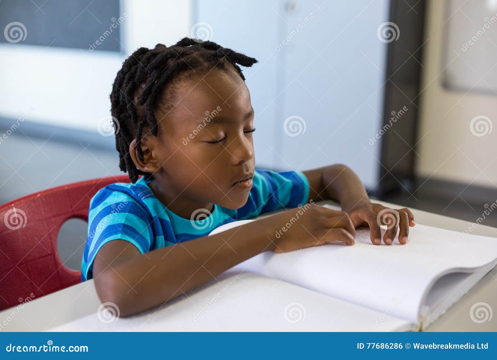 School Boy Memorizing the Lesson in Classroom Stock Photo - Image of ...