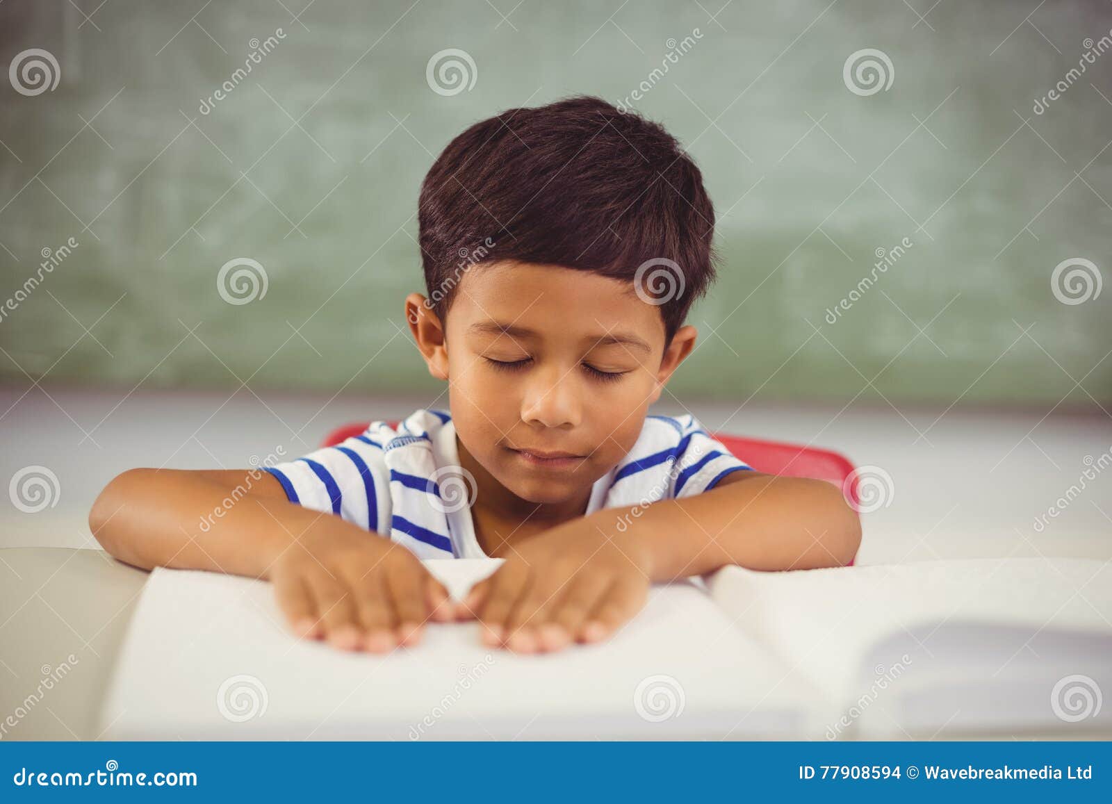 School Boy Memorizing the Lesson in Classroom Stock Photo - Image of ...