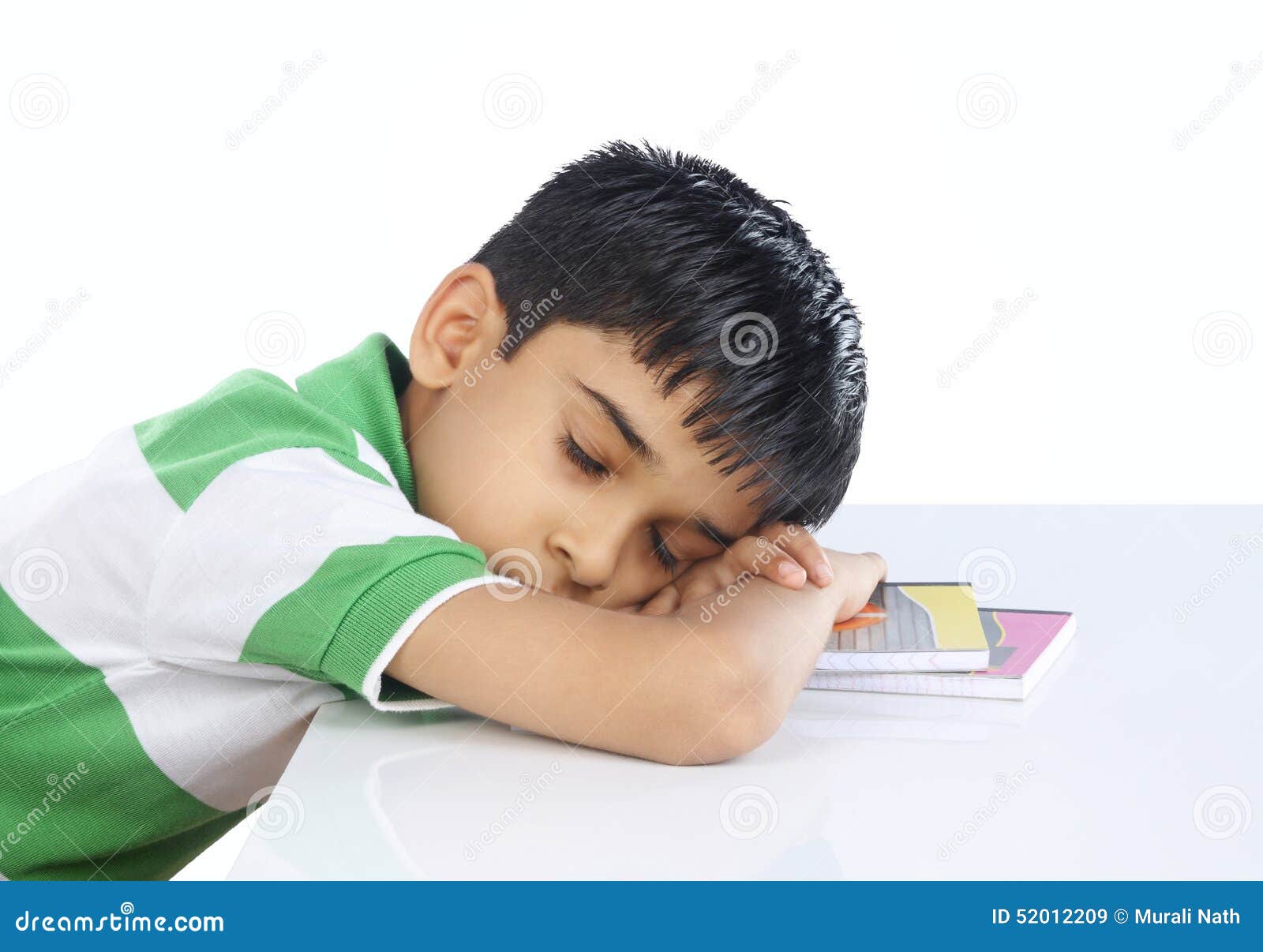 School Boy Sleeping on Book Stock Image - Image of frustrated, problem ...