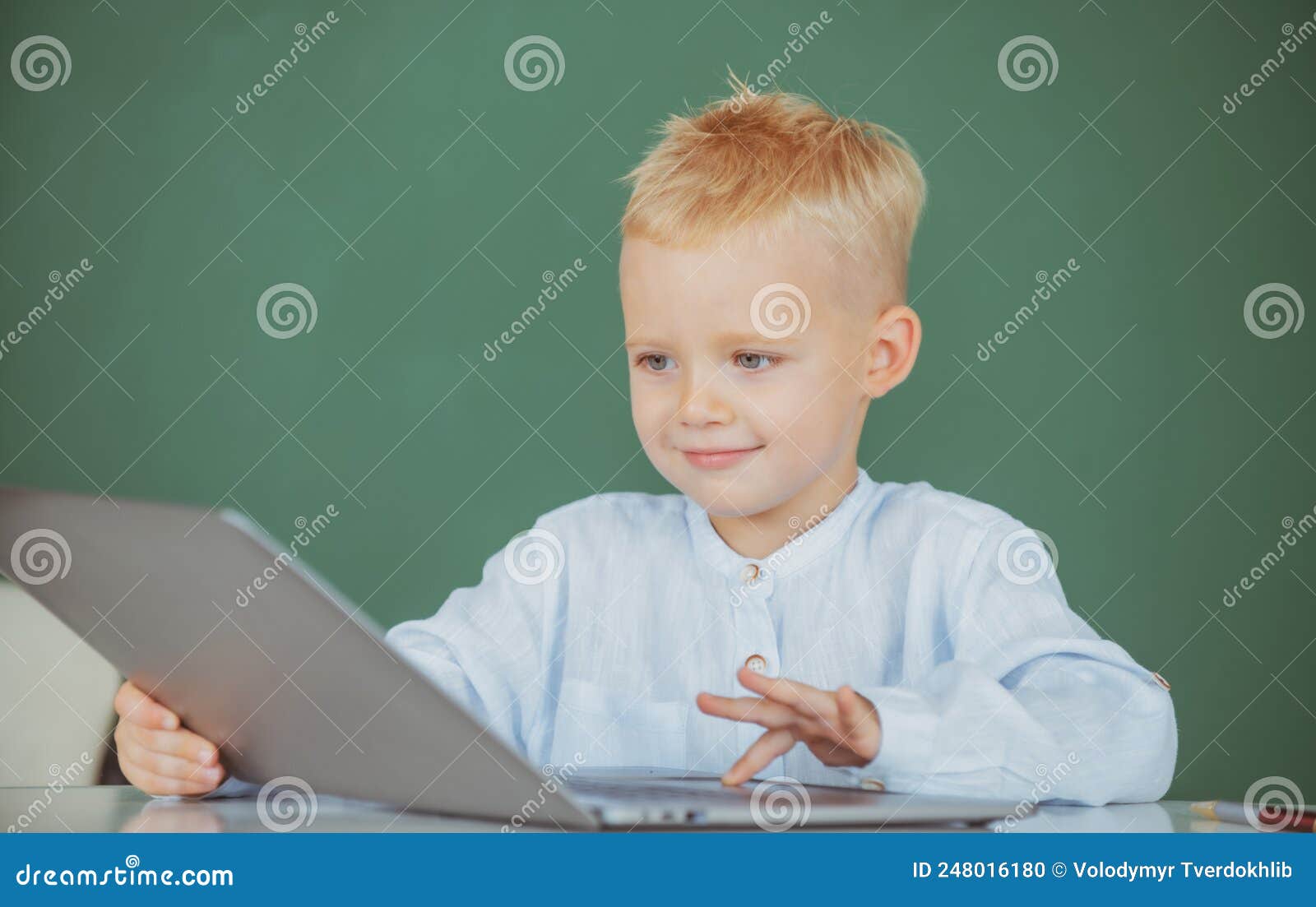 Funny Programmer Man With Keyboard In Front Of Computer Stock Image ...