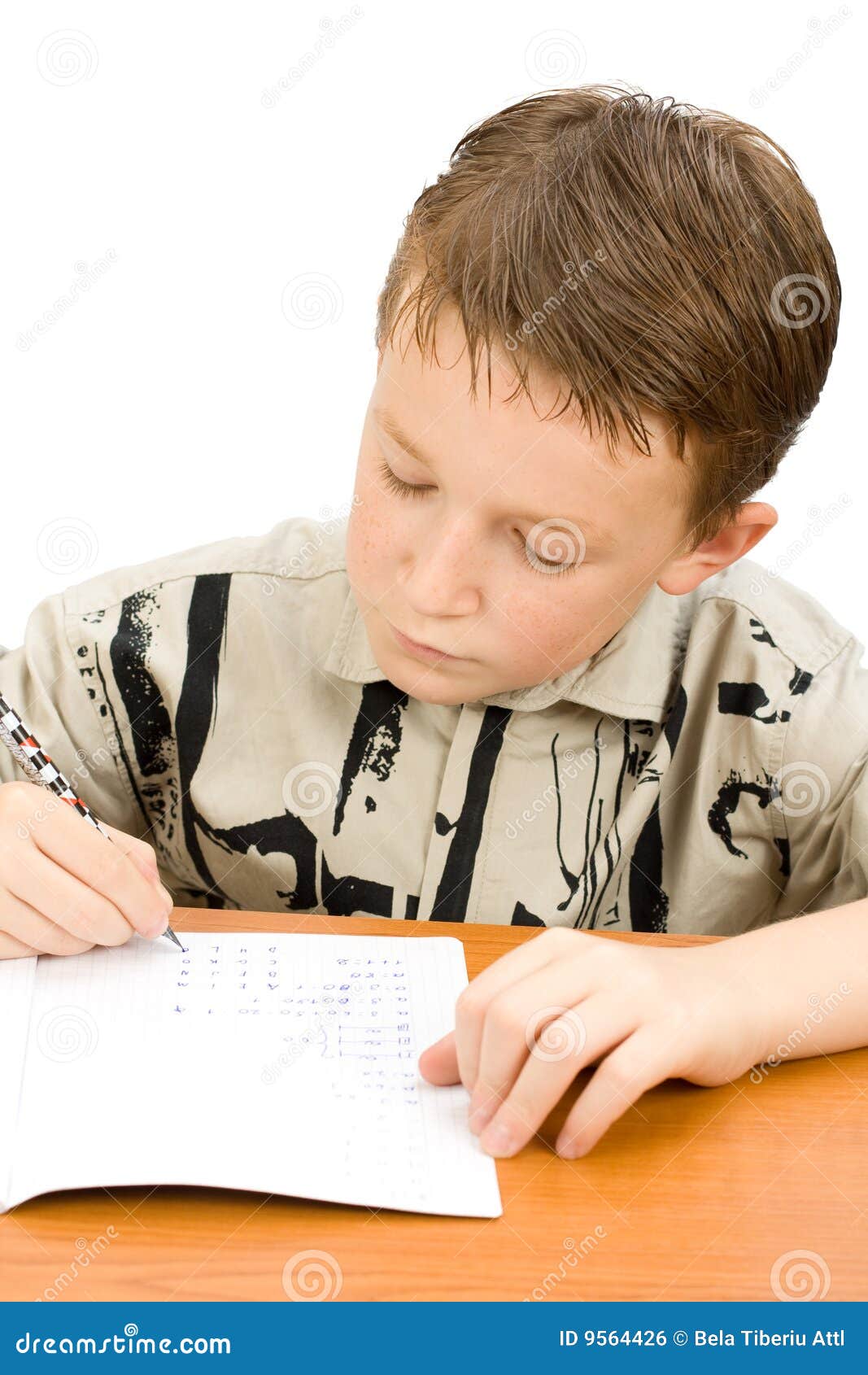 School boy writing stock photo. Image of hand, child, childhood - 9564426