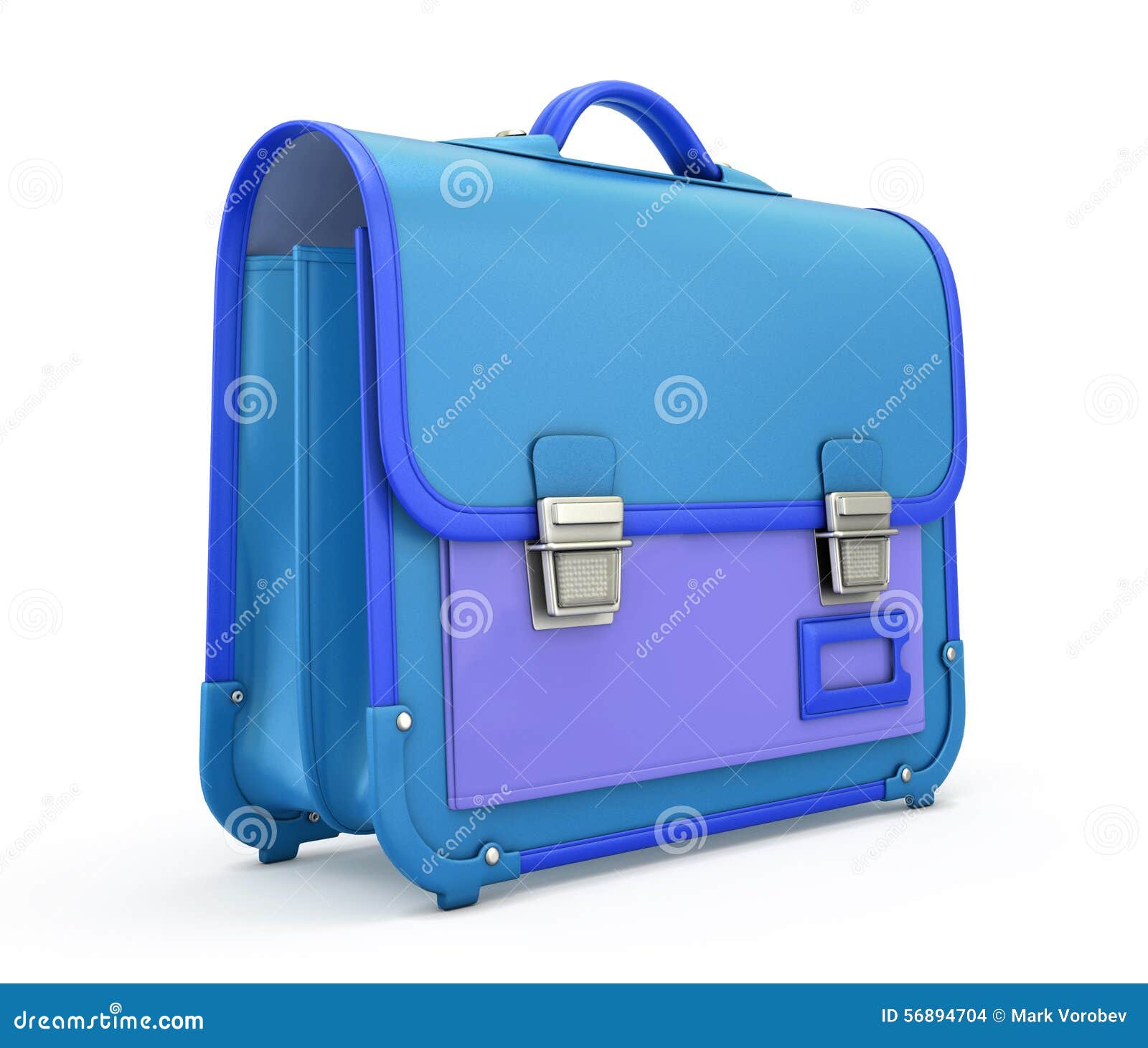 School Briefcase With A Lock Isolated Isolated On White Backgrou Stock ...