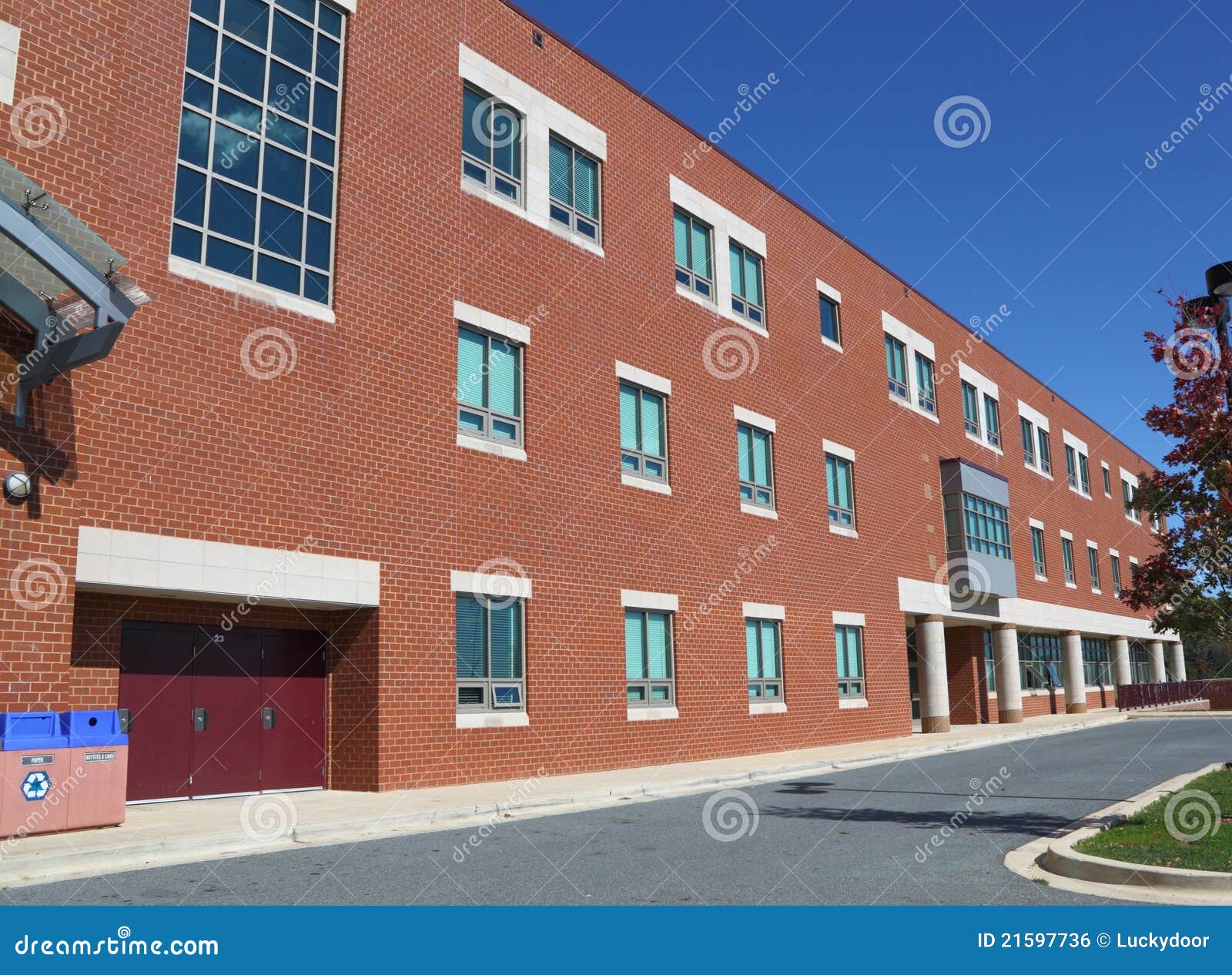 School Building stock photo. Image of modern, brick, grade - 21597736