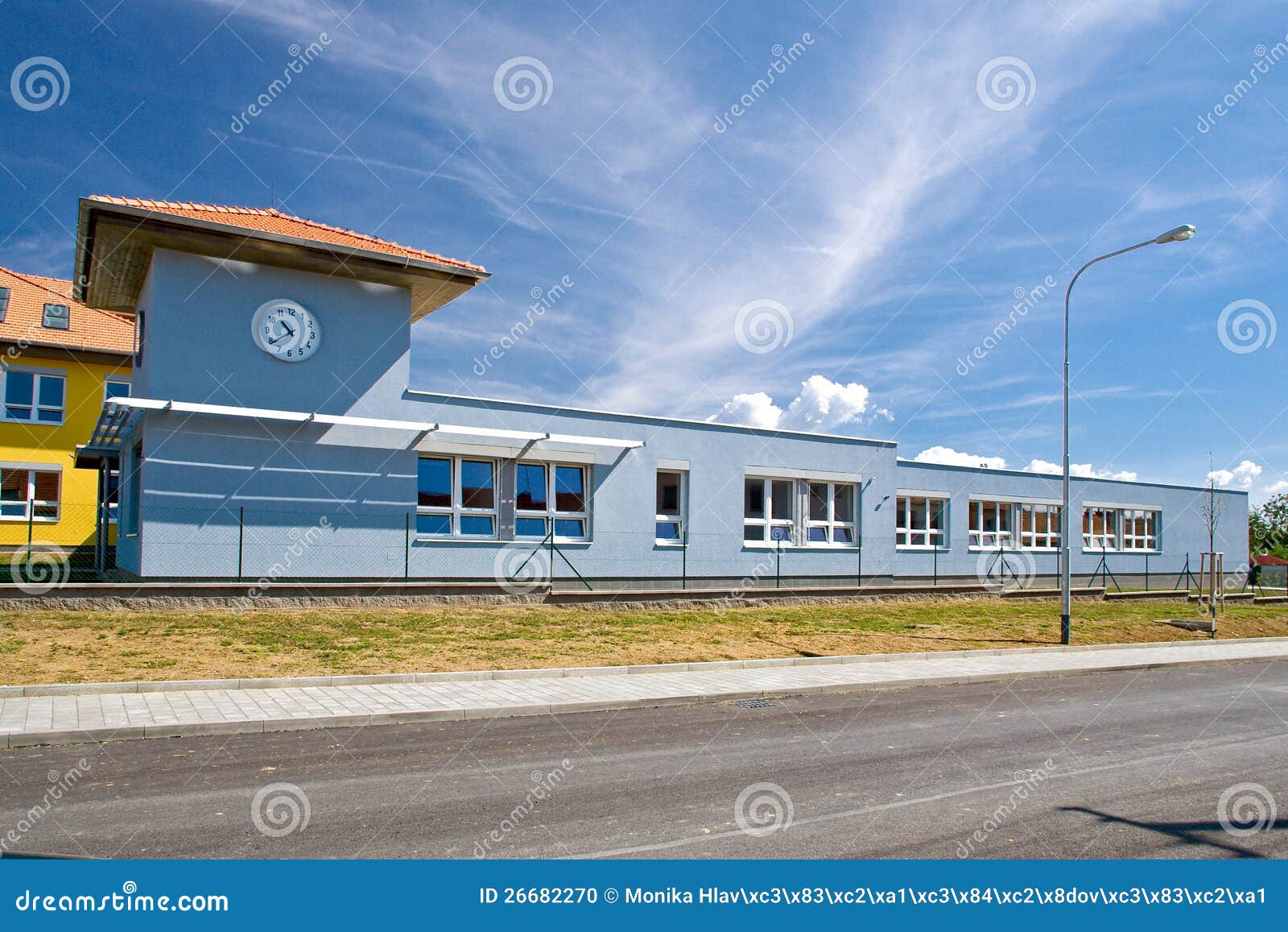 School building stock photo. Image of modern, yellow - 26682270
