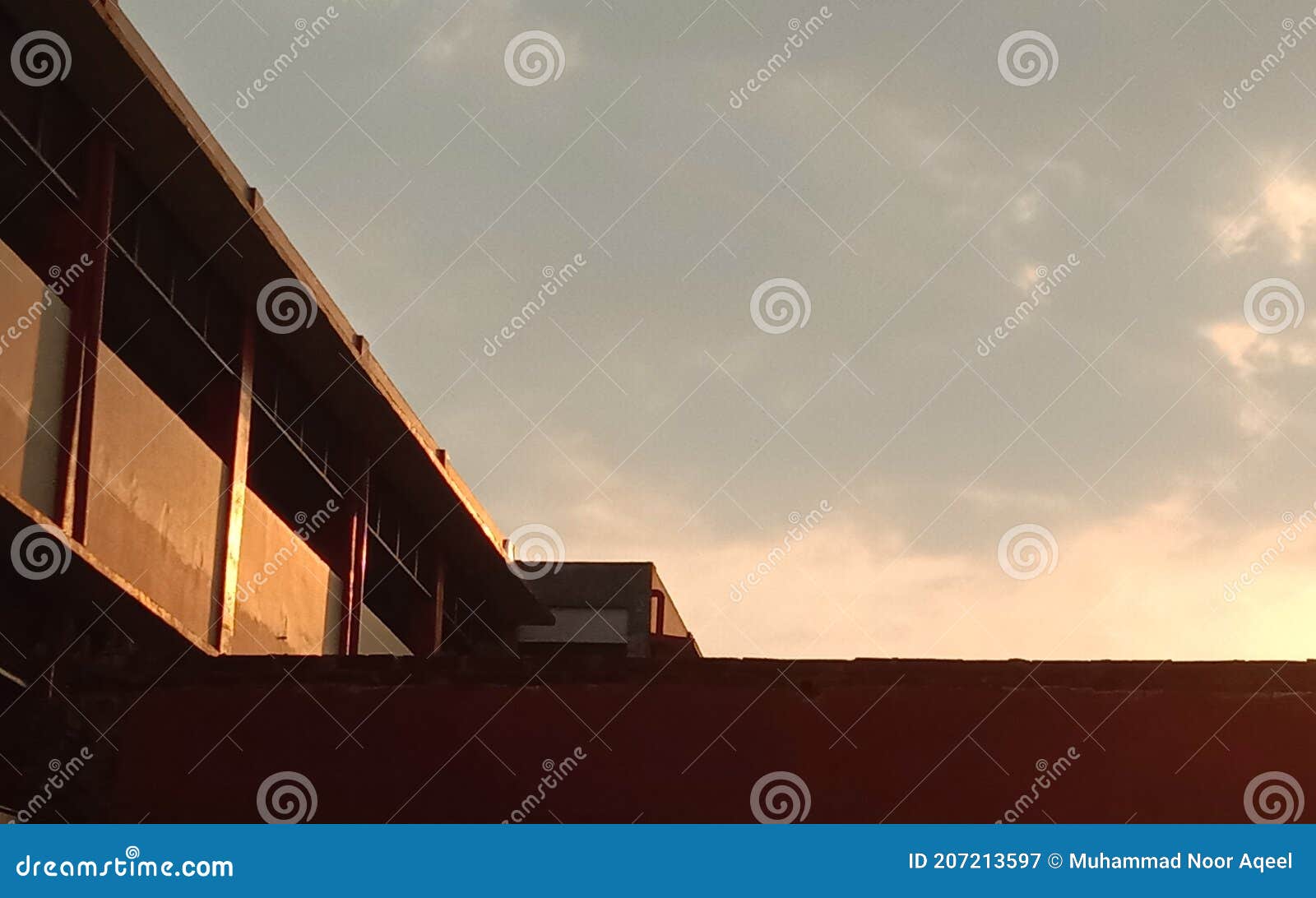 School Building in the Afternoon Stock Image - Image of sunset, school ...