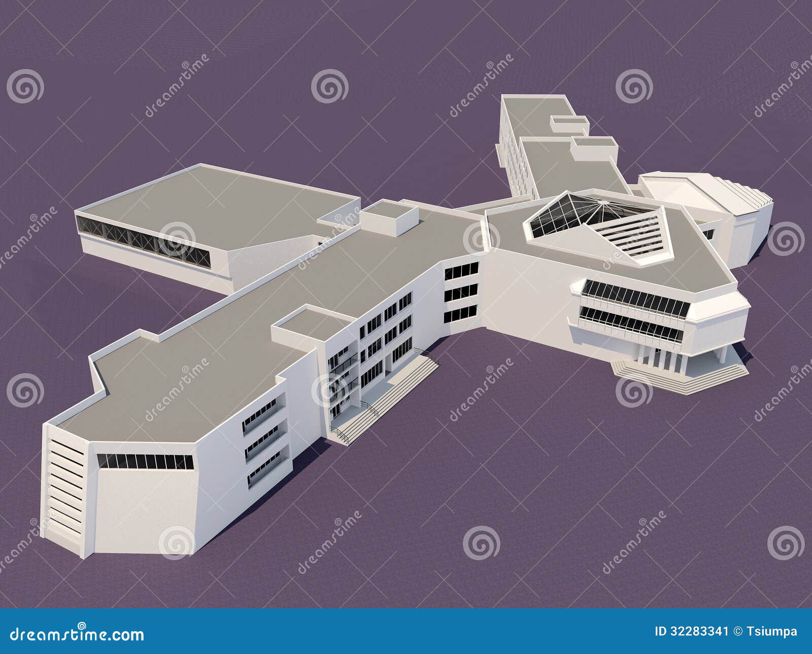 Modern School Building Sketch