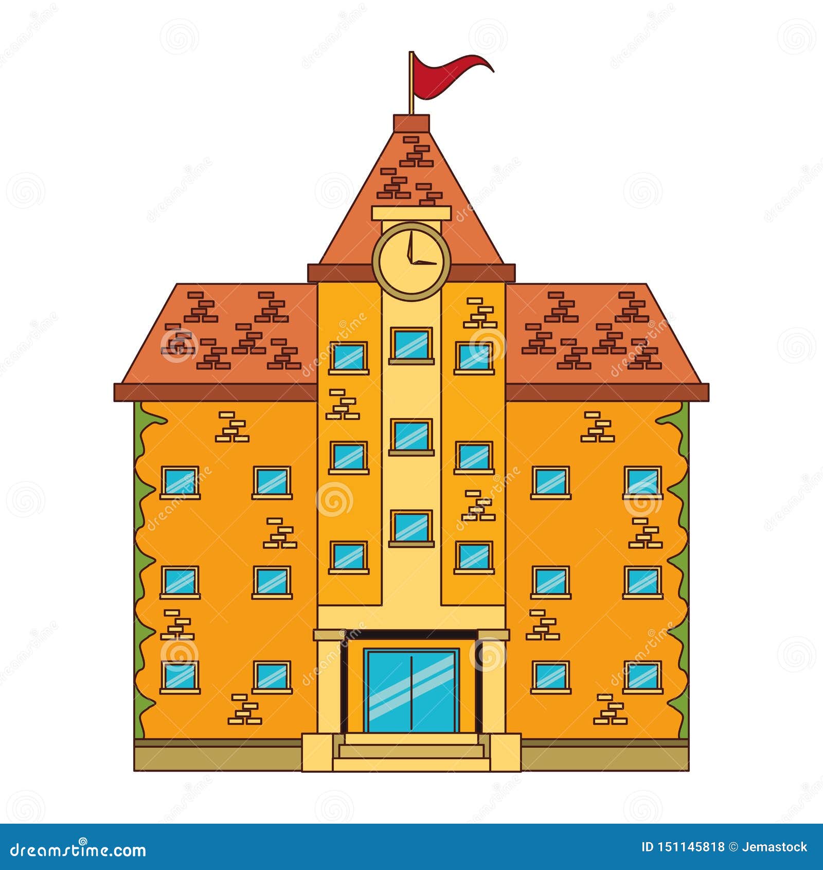 School Building Architecture Isolated Symbol Stock Vector ...